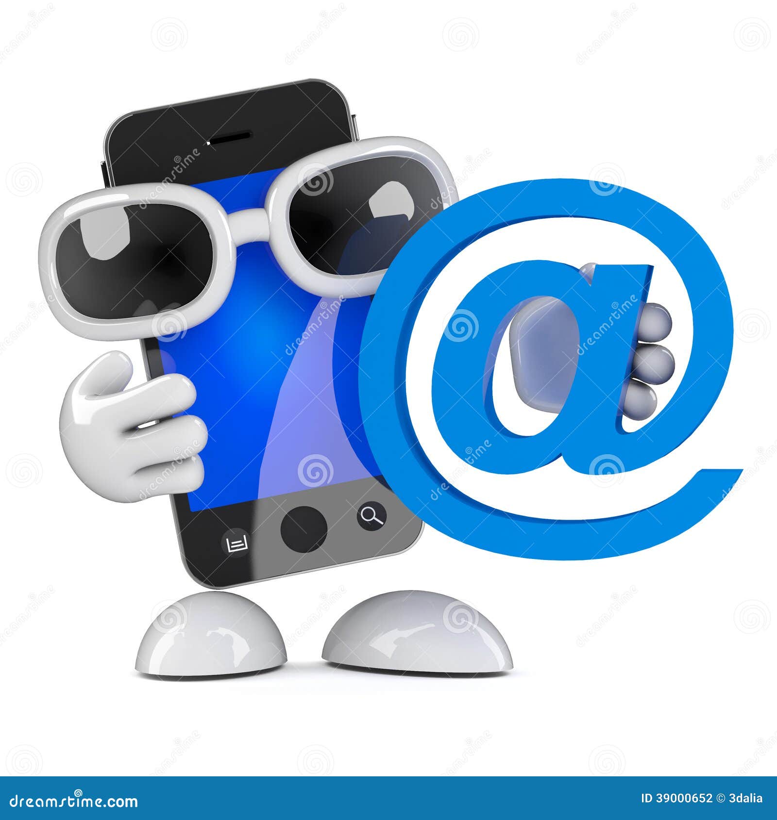 3d Smartphone email stock illustration. Illustration of character ...