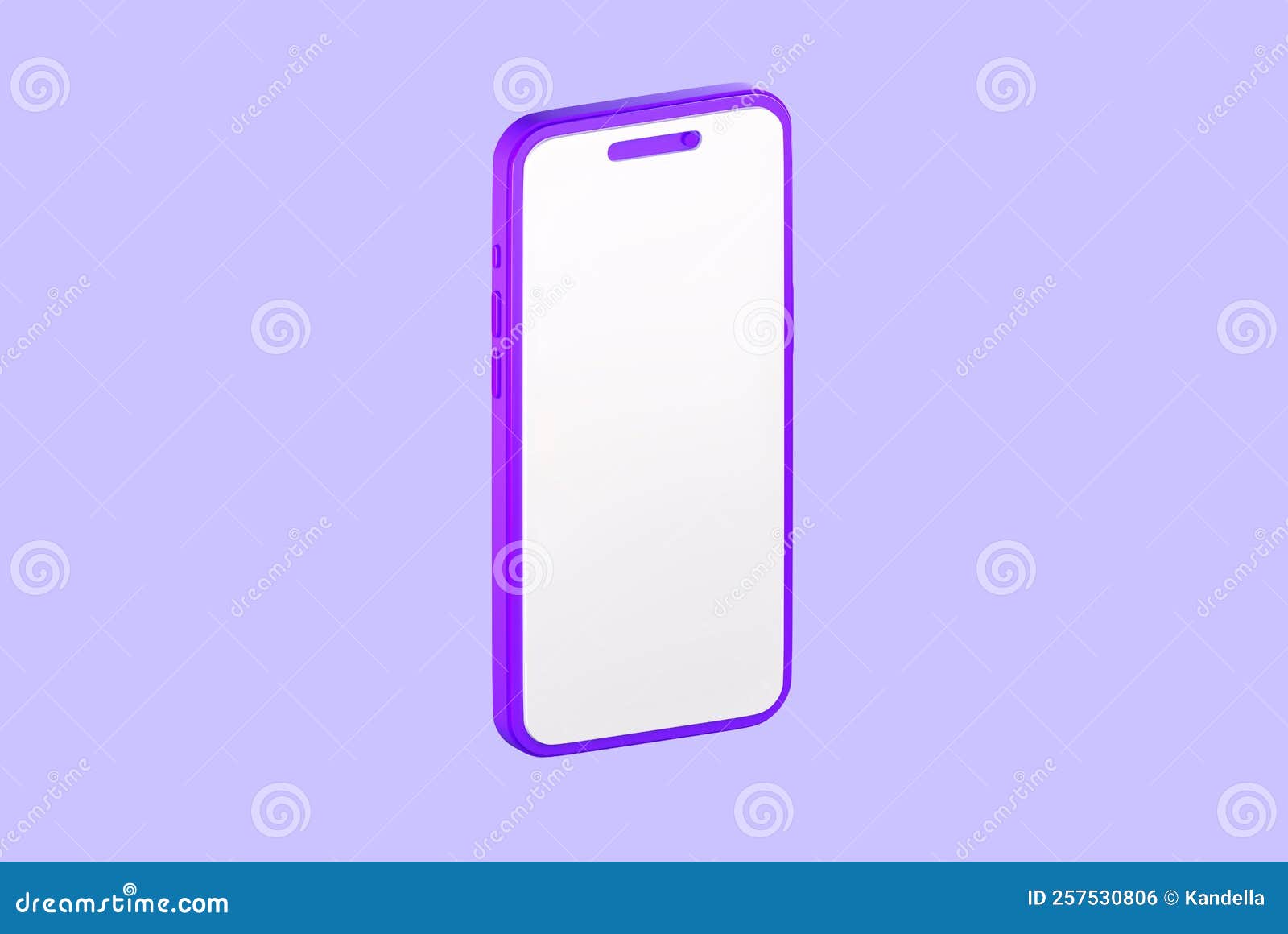 3d Smartphone Mockup with Empty White Screen Stock Illustration ...