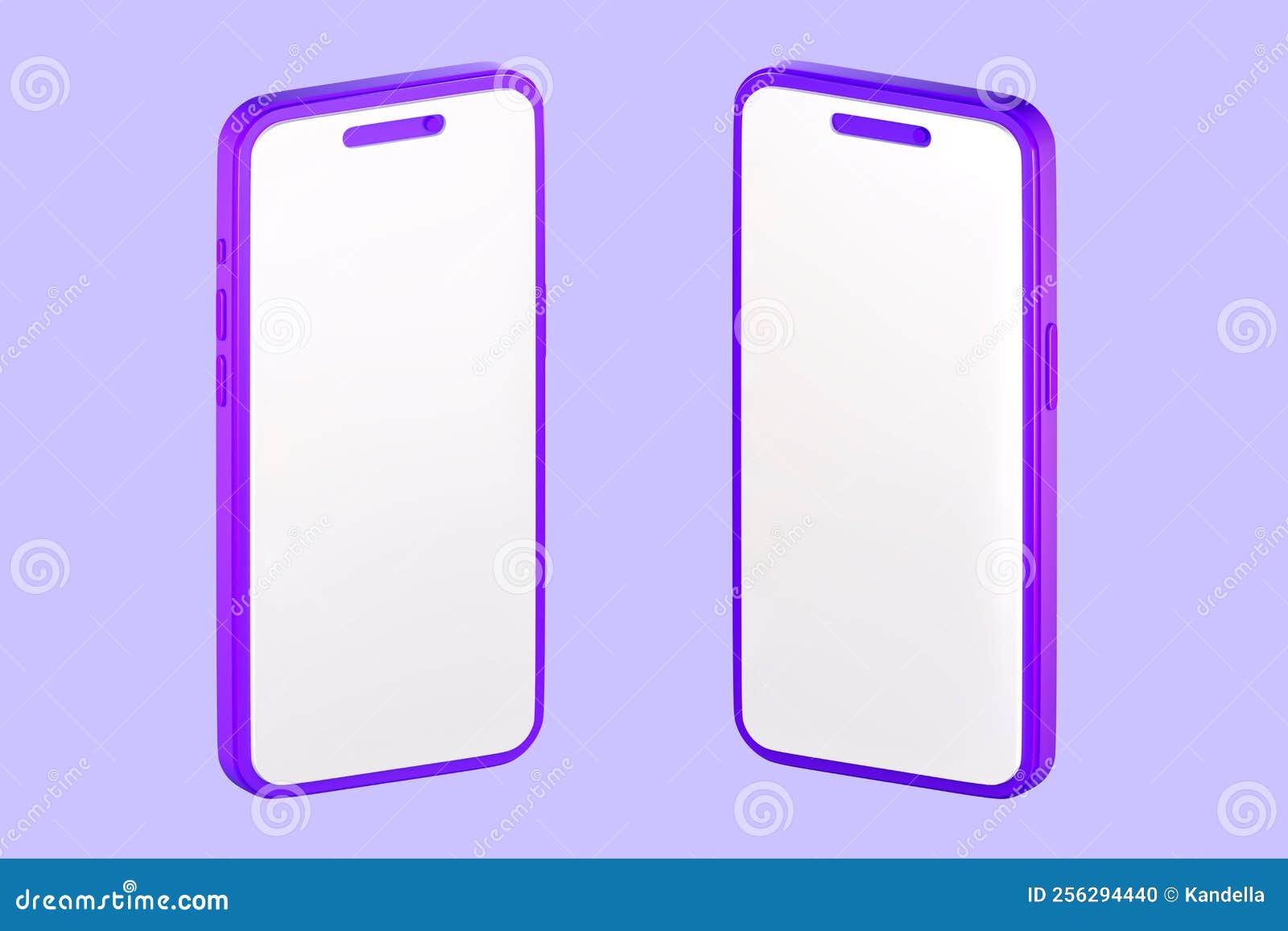 3d Smartphone Mockup with Empty White Screen Stock Illustration ...