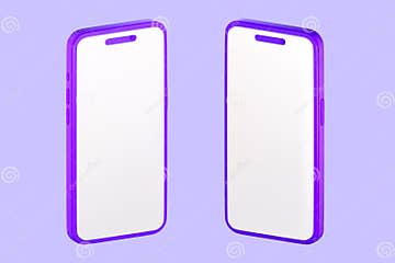 3d Smartphone Mockup with Empty White Screen Stock Illustration ...