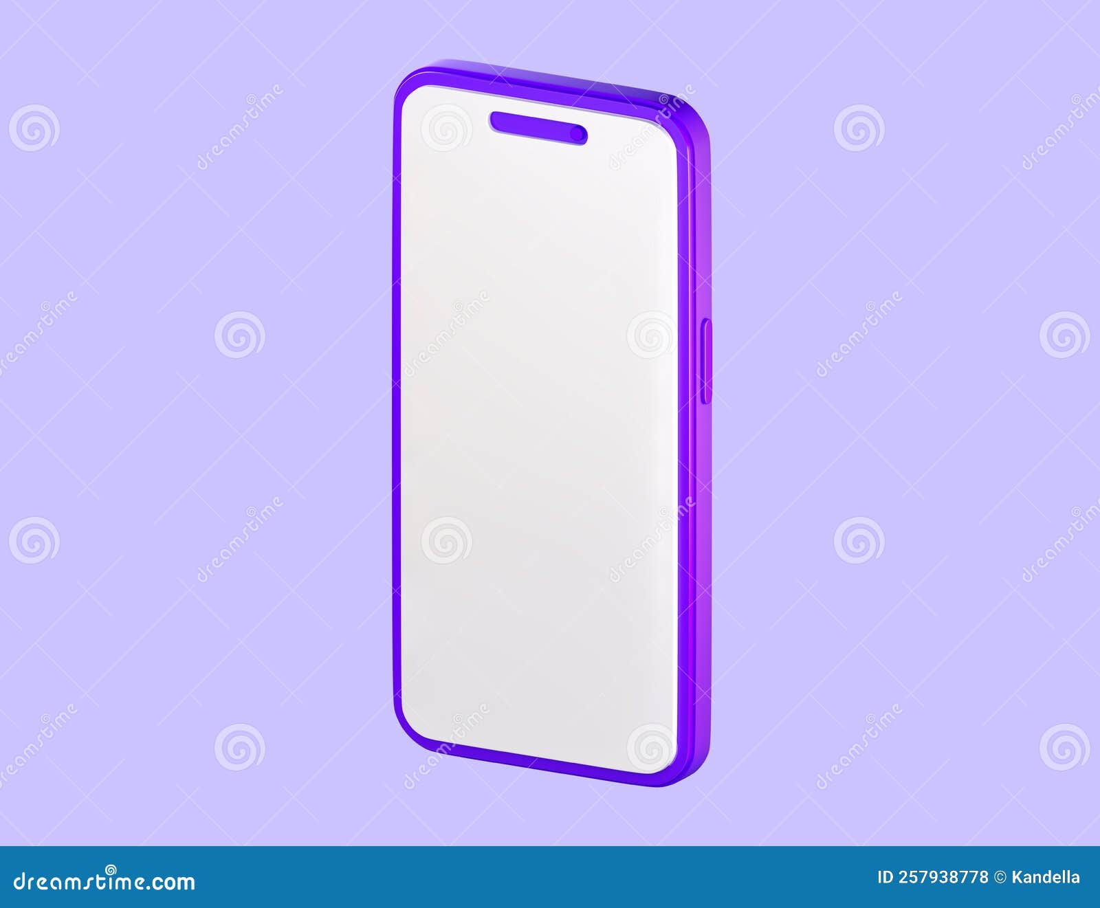 3d Smartphone Mockup with Empty White Screen Stock Illustration ...