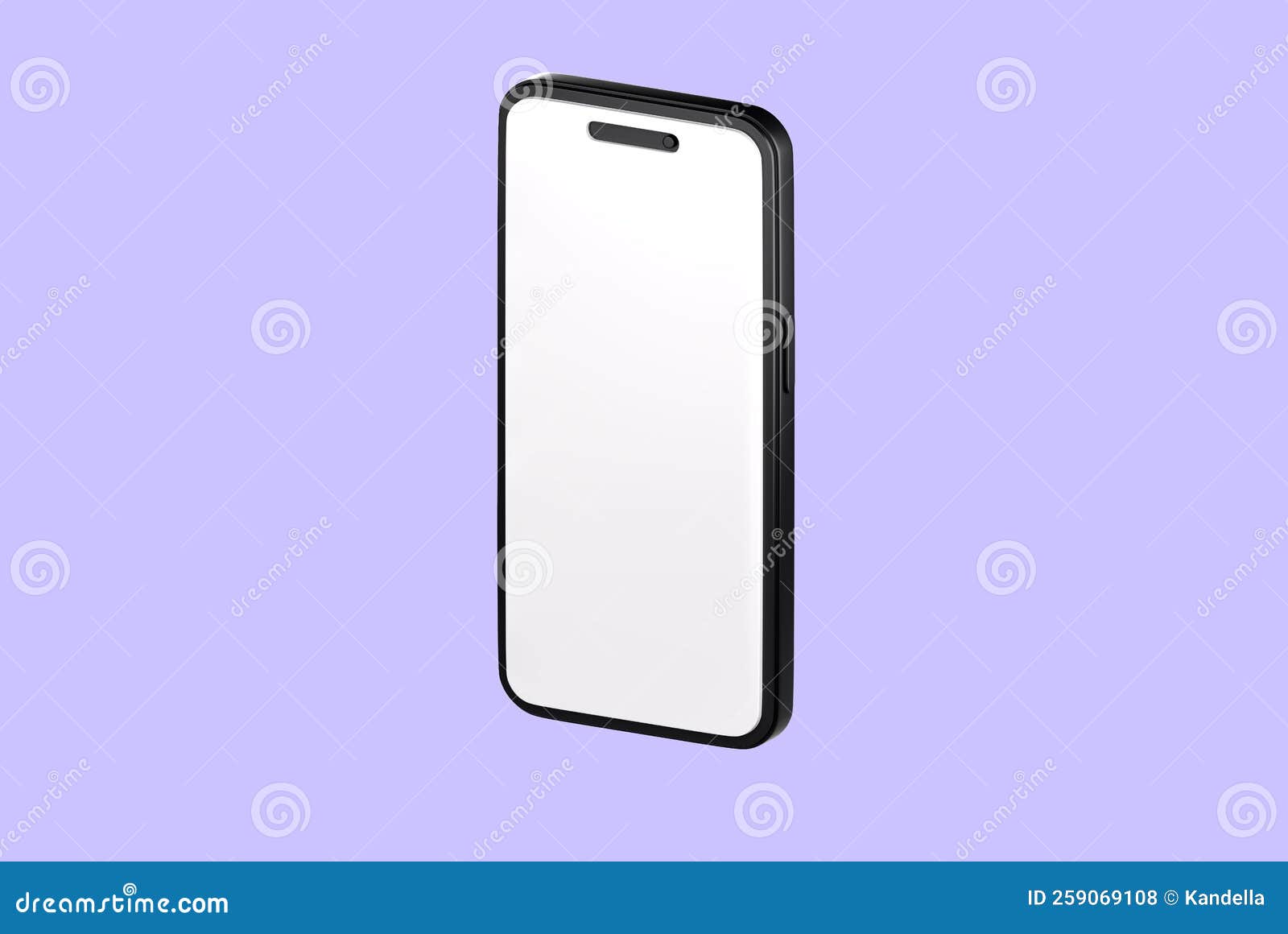3d Smartphone Mockup with Empty White Screen Stock Illustration ...