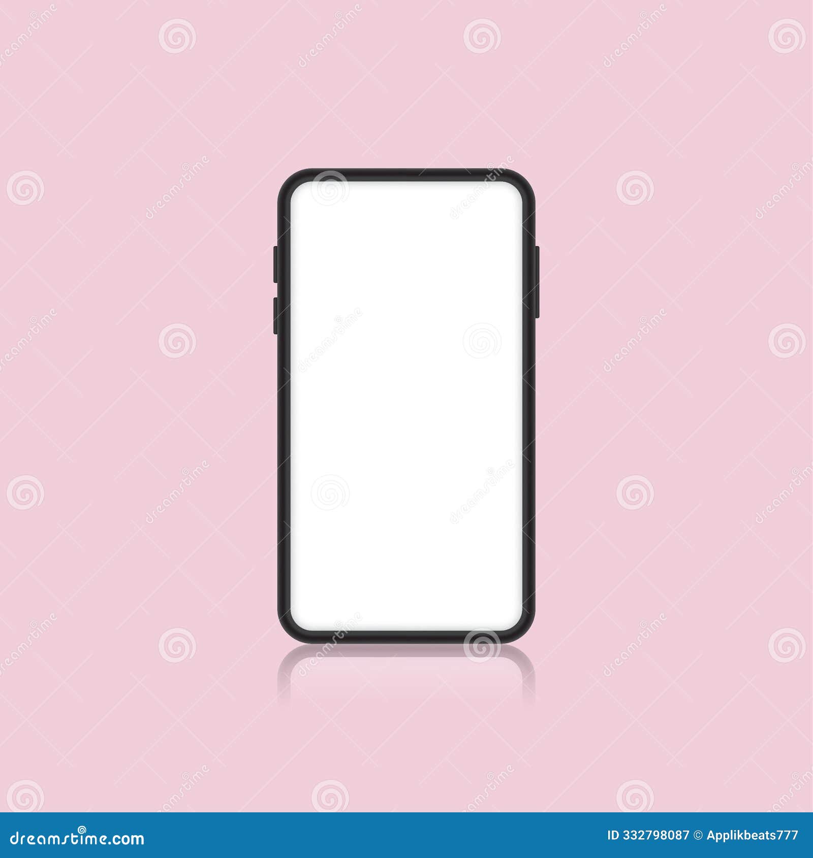 3D Smartphone Mockup, 3D Vector Icon. Mobile Phone Front View Stock ...