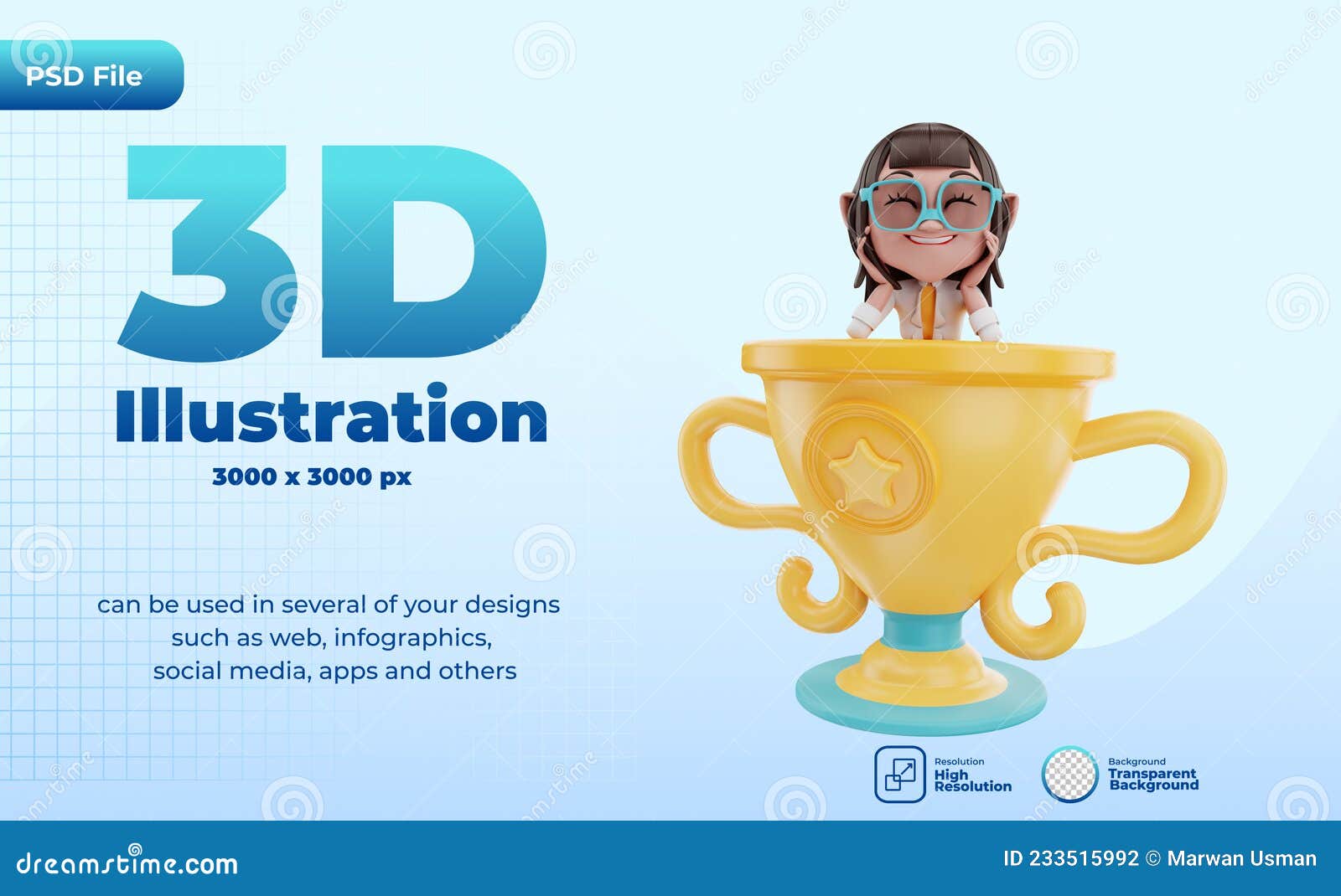 3d smile on the trophy stock photo. Illustration of happy - 233515992