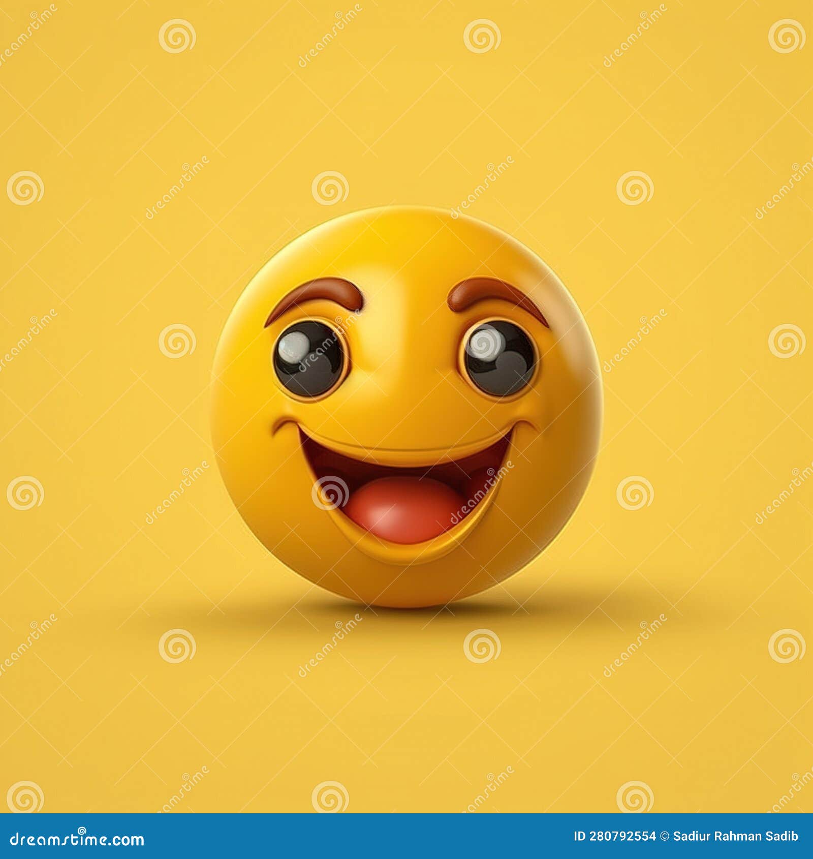 3d Smiley Face. 3D Emoji Icon Stock Illustration - Illustration of cute ...