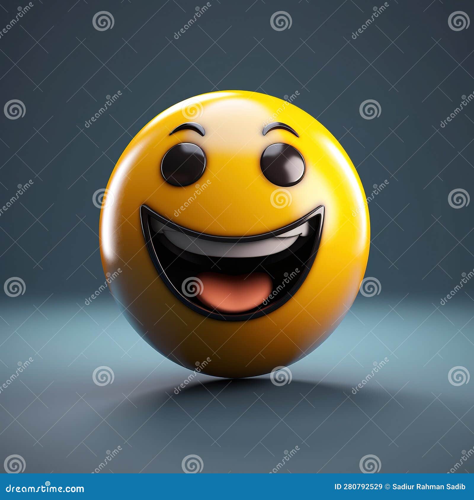 3D Smiley Face 3D Emoji Icon. Stock Abbildung - Illustration von ...