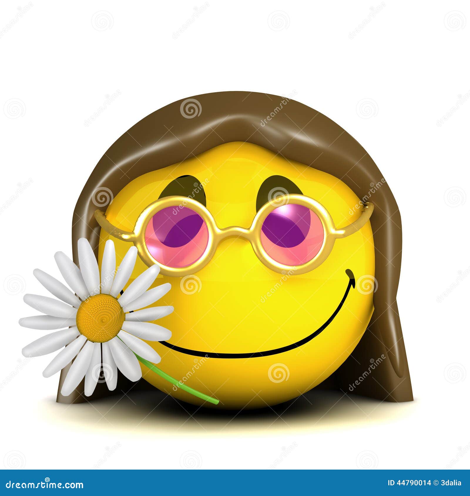 3d Smiley hippy stock illustration. Illustration of friendly - 44790014