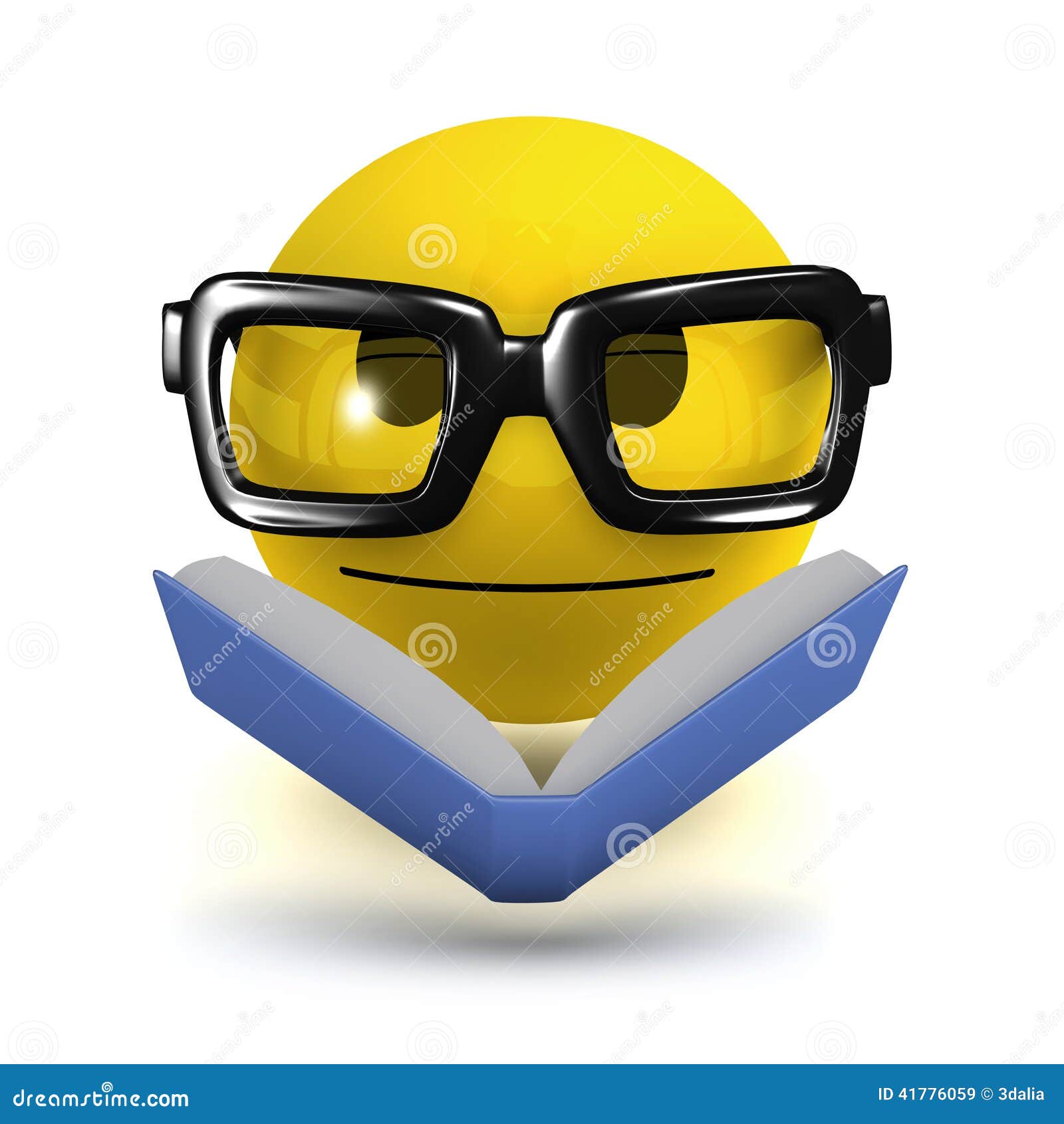 3d Smiley leest een boek vector illustratie. Illustration of emoticon ...