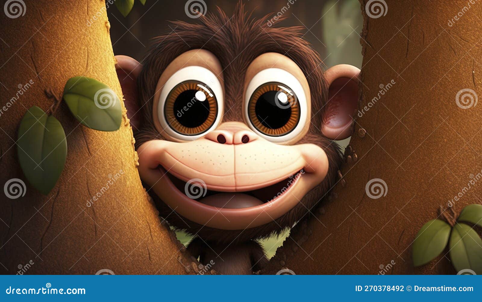 A 3d smiley monkey stock illustration. Illustration of organ - 270378492