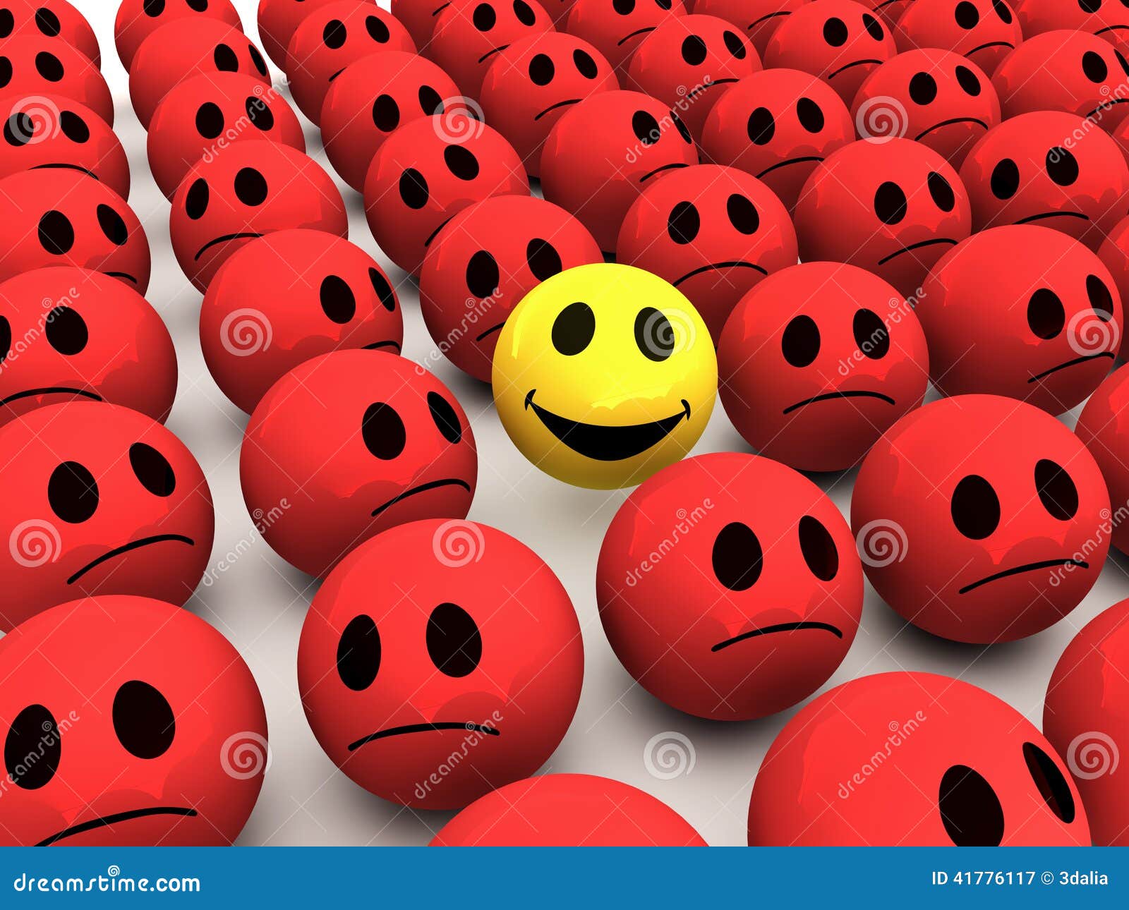 Sad Smiley In A Crowd Of Happy Smileys Royalty-Free Stock Photo ...