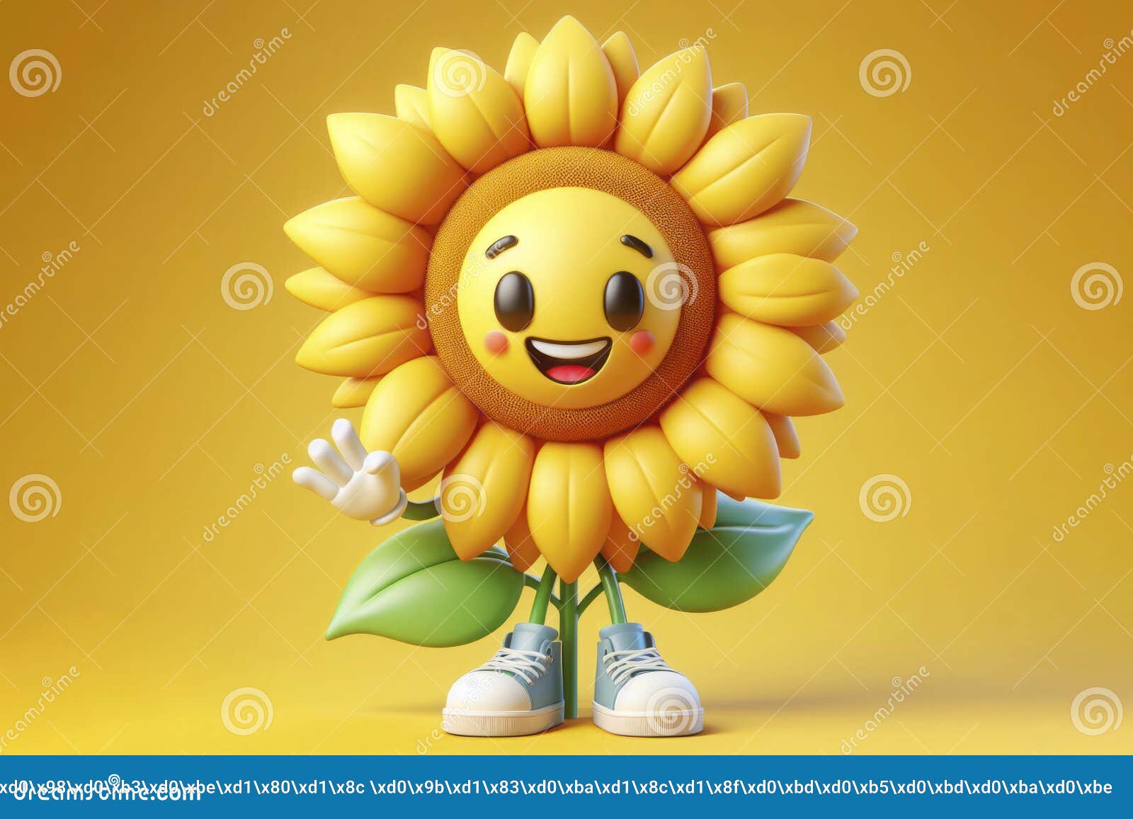 Smiling Sunflower Soft Sculpture: 3d Caricature Faces On White Wall ...