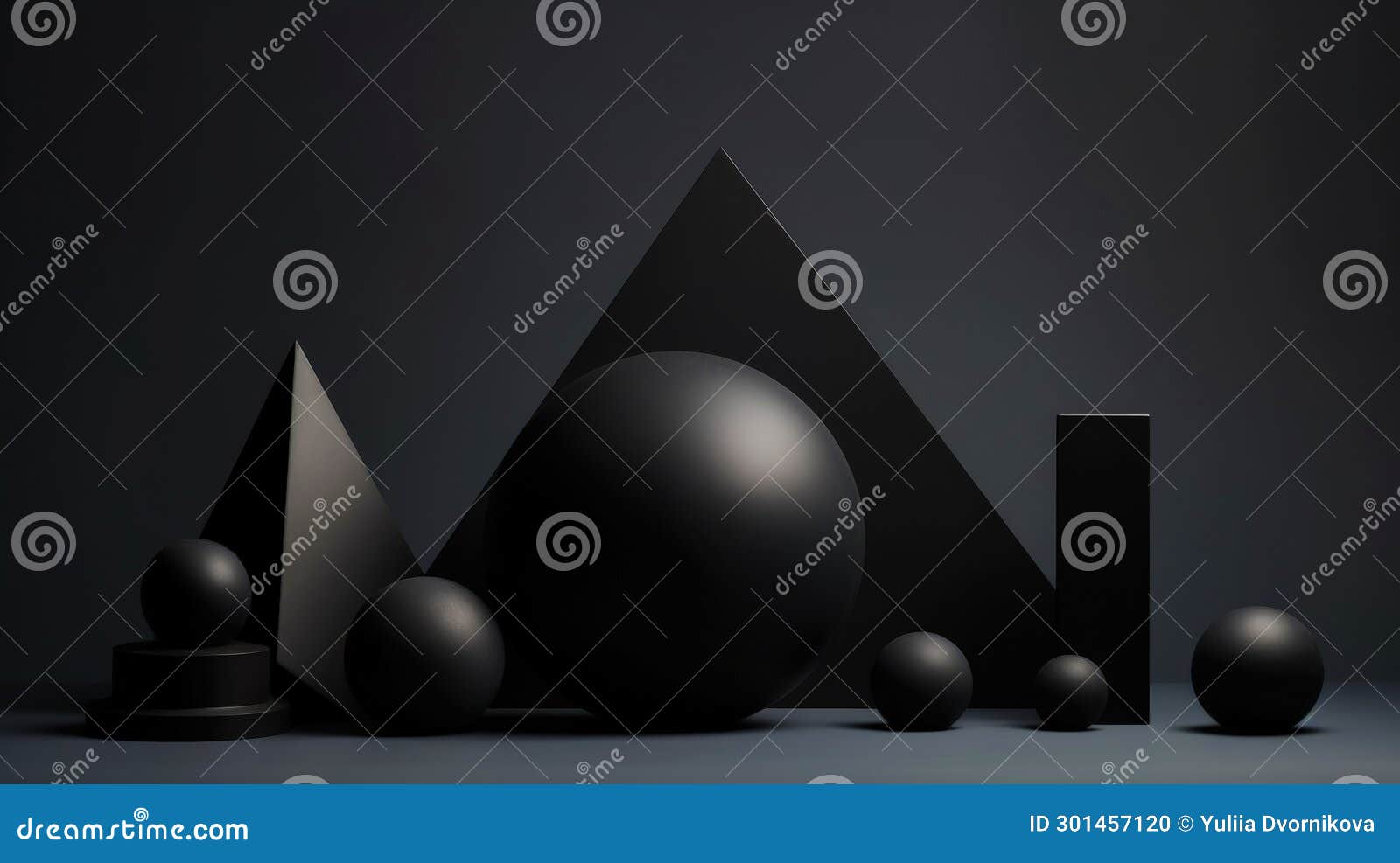 3d Smooth Different Matte Shapes. Abstract Geometric Background with ...