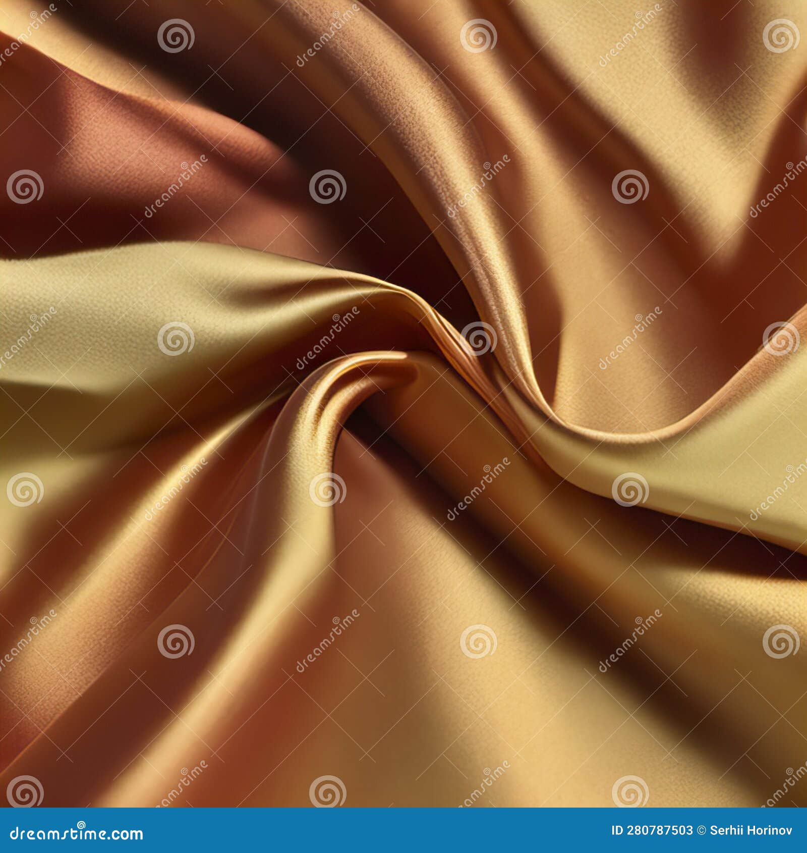 3D Smooth Wave Bright Golden Rust Color Gradient Silk Fabric. AI ...