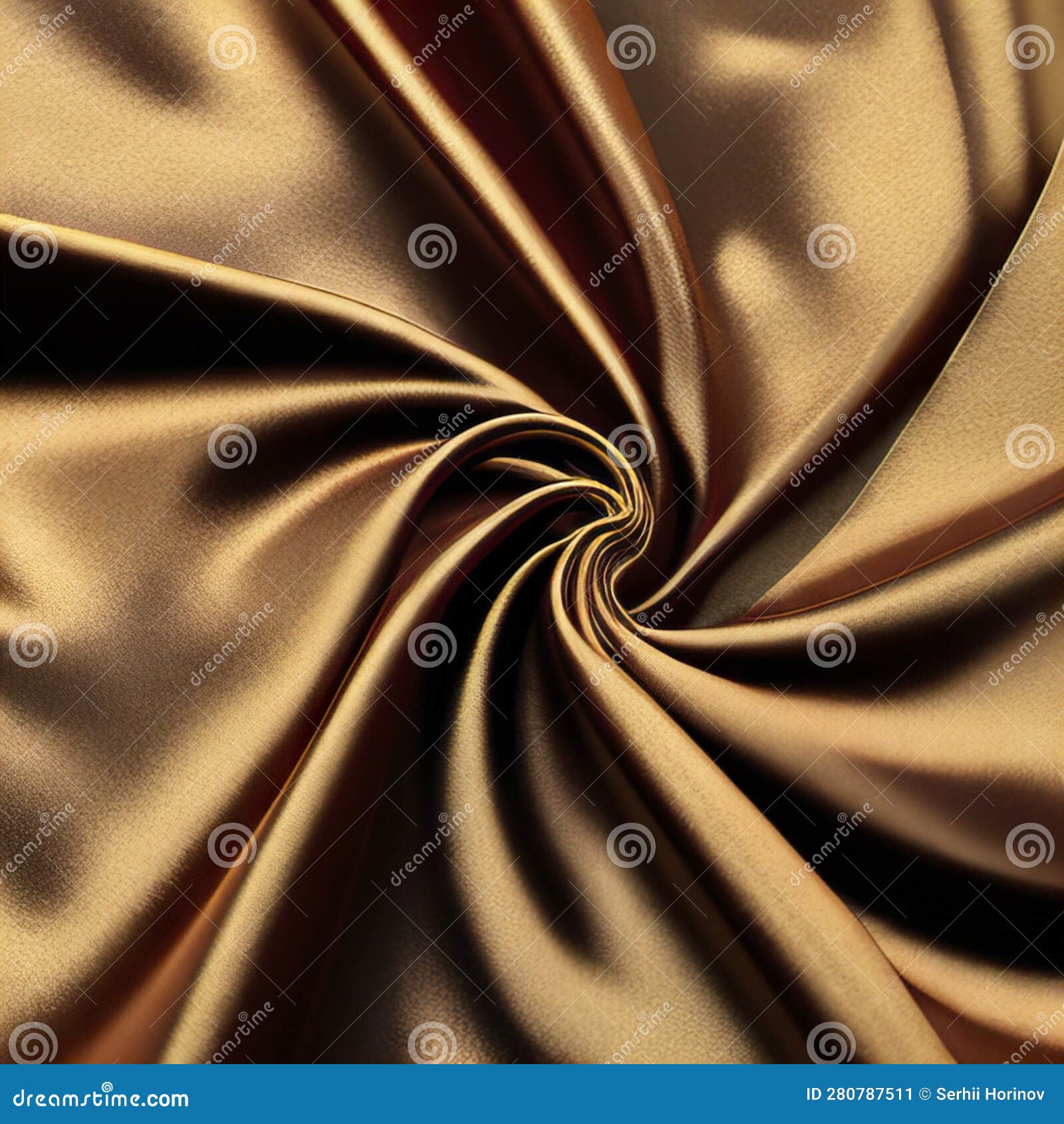 3D Smooth Wave Bright Golden Rust Color Gradient Silk Fabric. AI ...