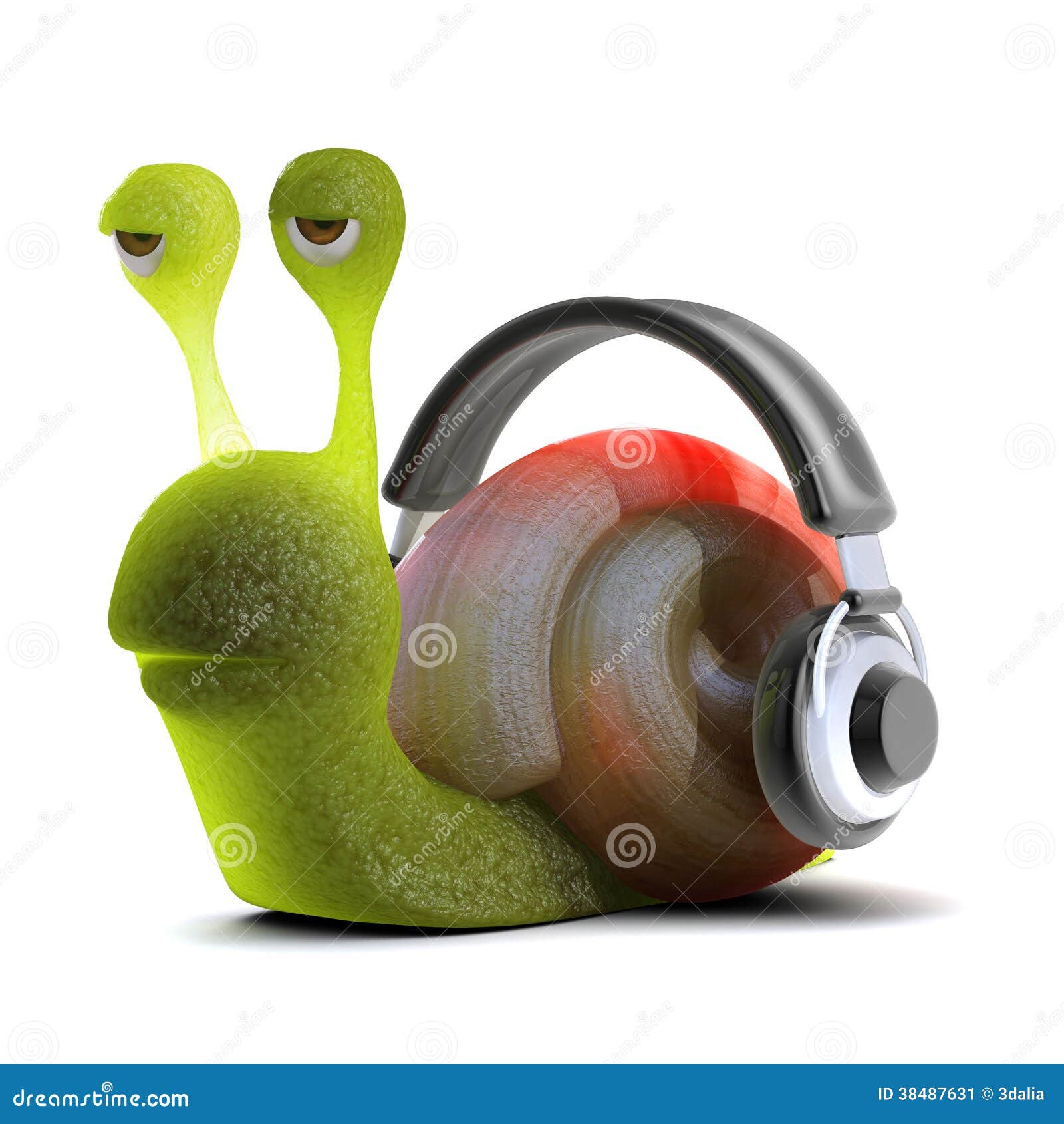 3d Snail headphones stock illustration. Illustration of creepy - 38487631