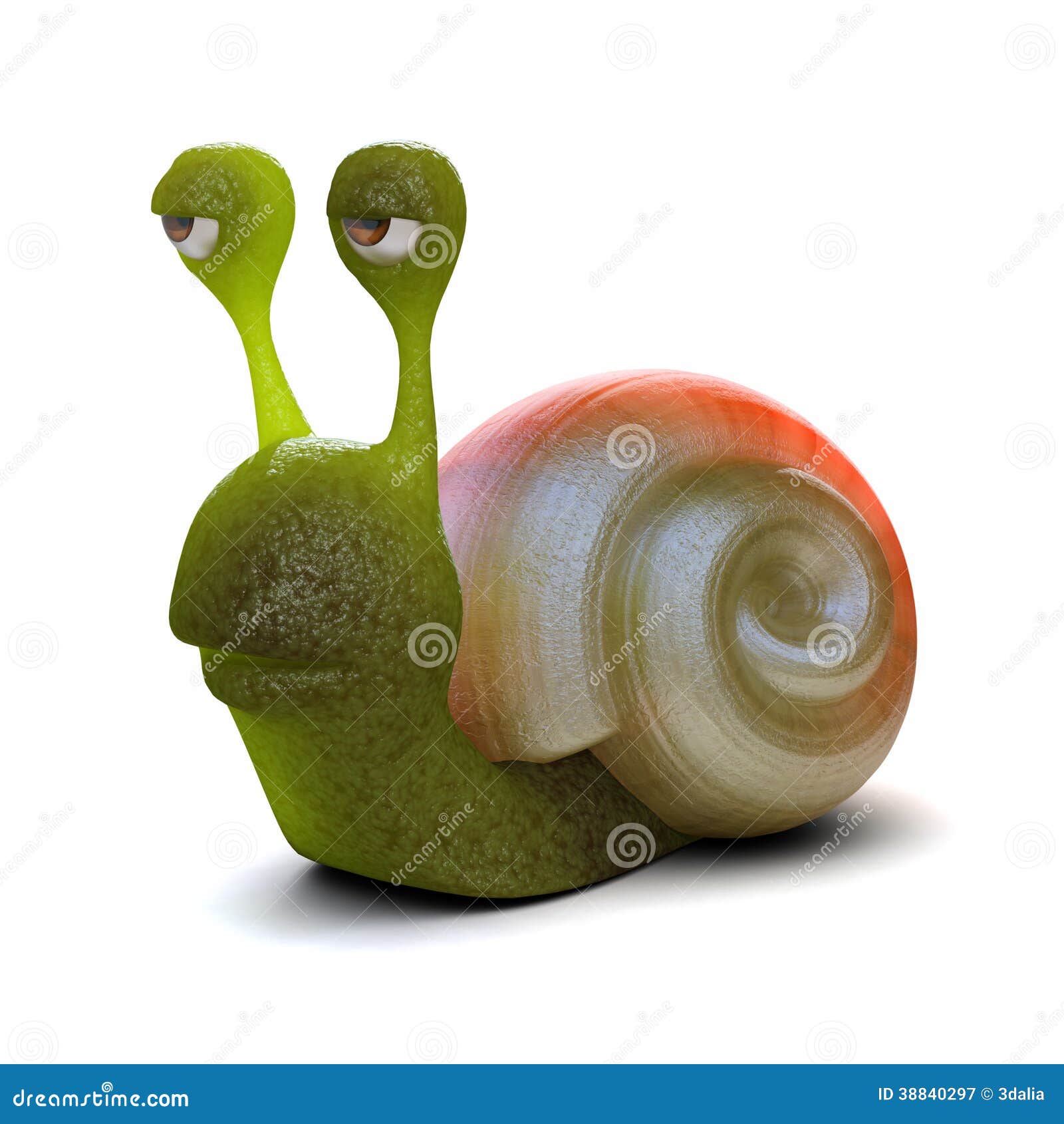 3d Snail stock illustration. Illustration of slide, cartoon - 38840297