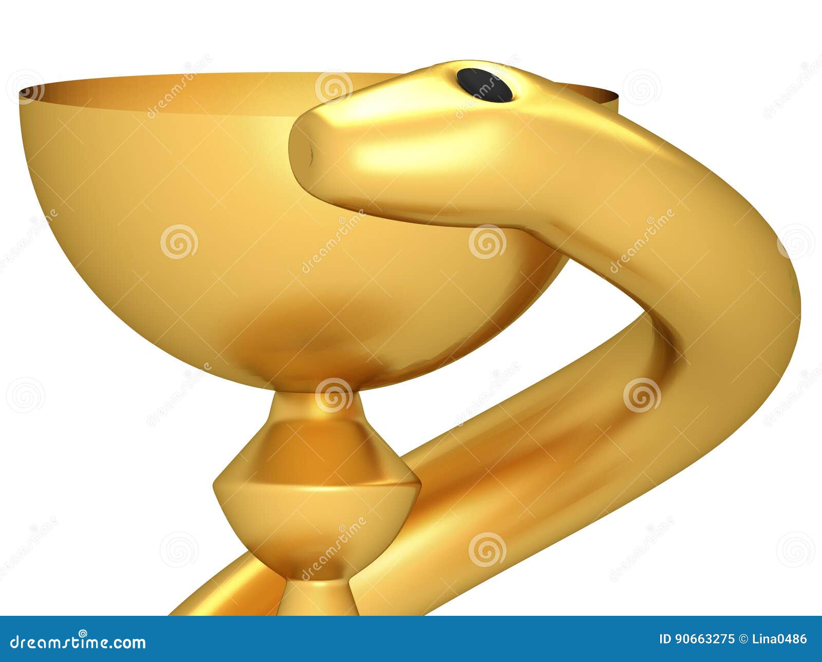 3D Snake on cup stock illustration. Illustration of sign - 90663275