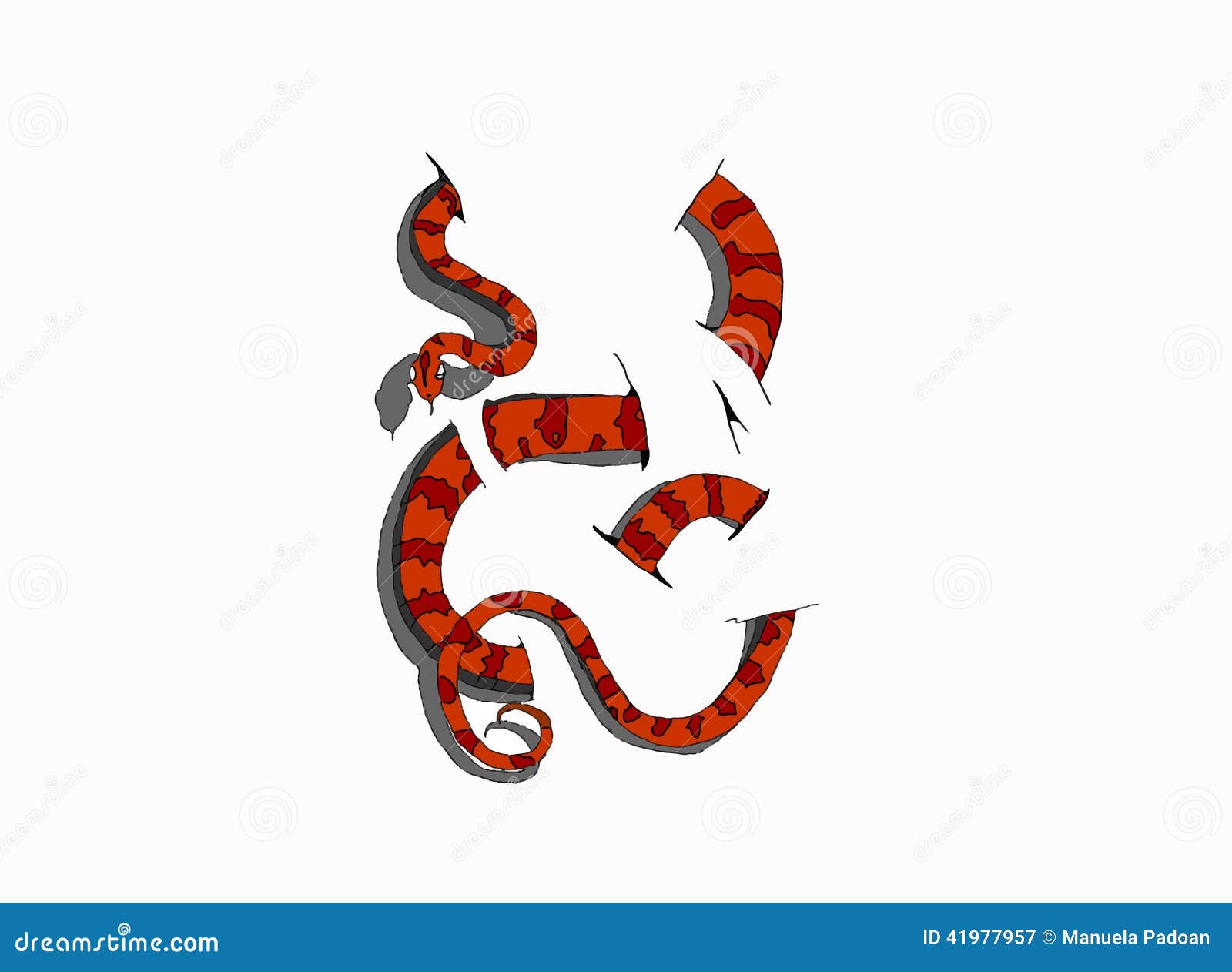 3D Snake on White Background Stock Vector - Illustration of scales ...