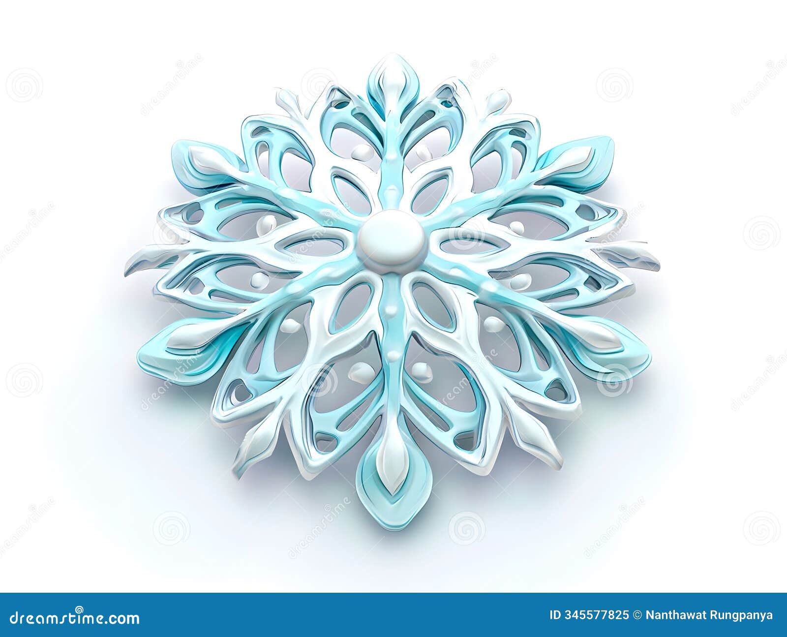 3D Snowflake Character Designed for Smooth Animation. Stock ...