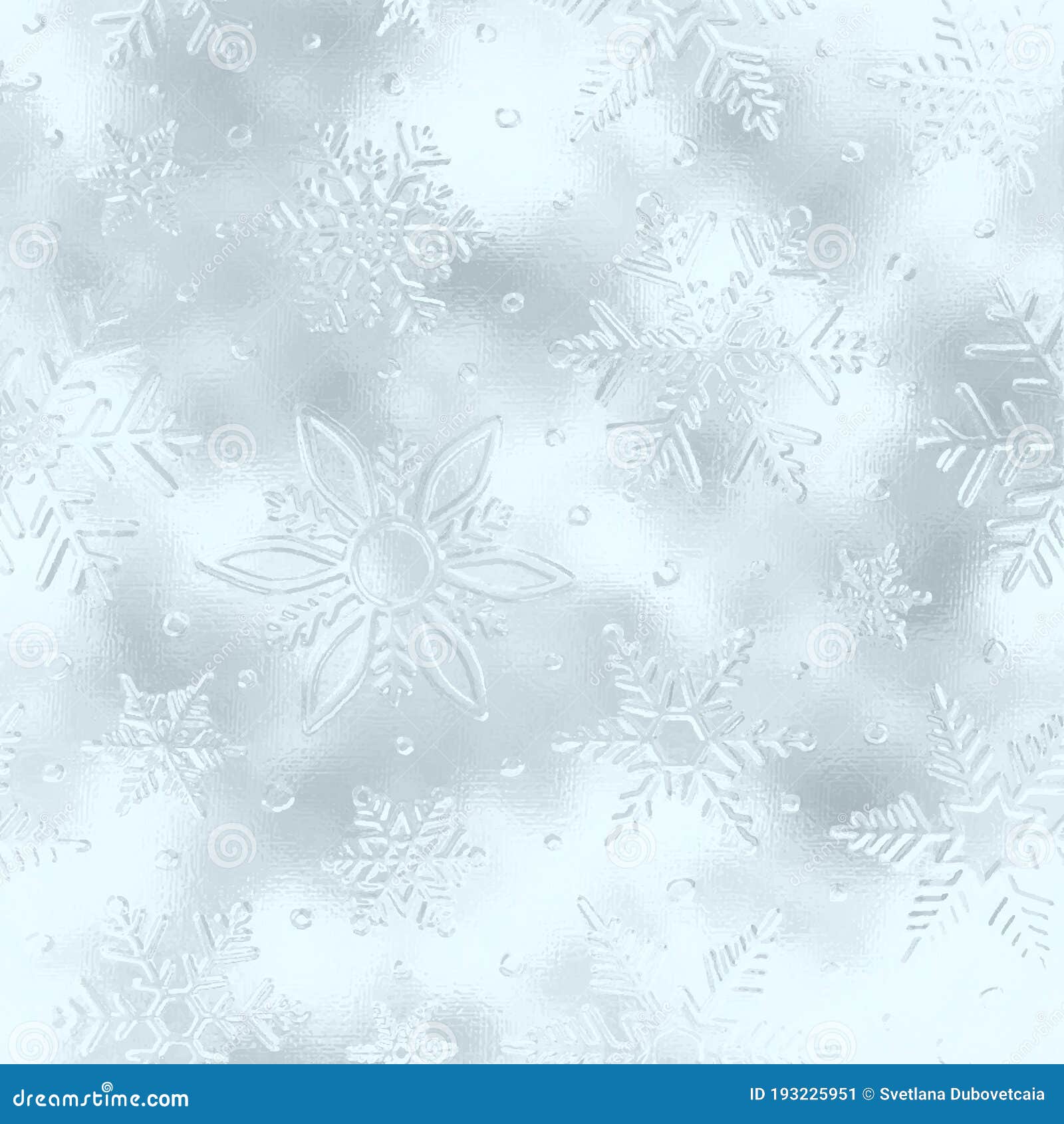 3d Snowflakes Silver Metallic Effect. Winter Foil Seamless Pattern ...