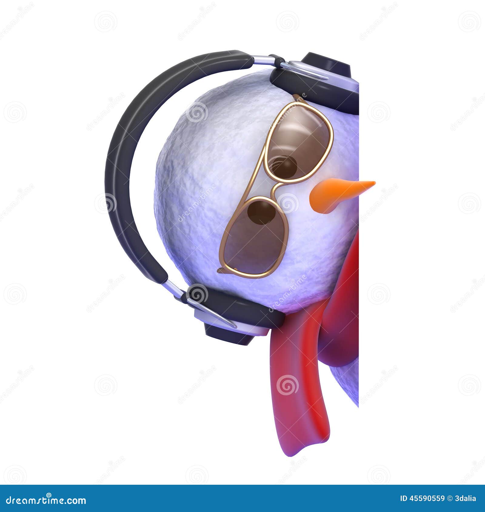 3d Snowman Peeps Round the Corner Stock Illustration - Illustration of ...