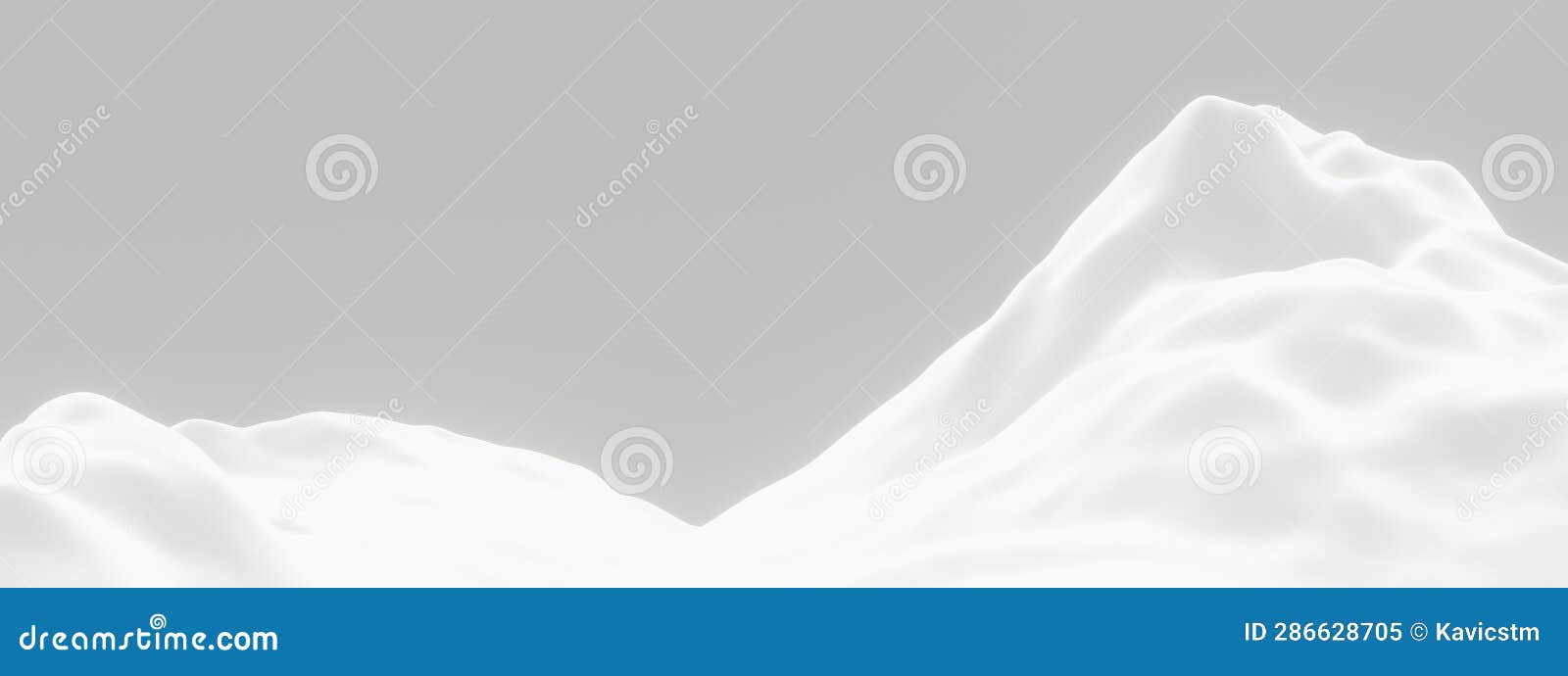 3D Snowy Mountain. Snow Terrain Stock Illustration - Illustration of ...