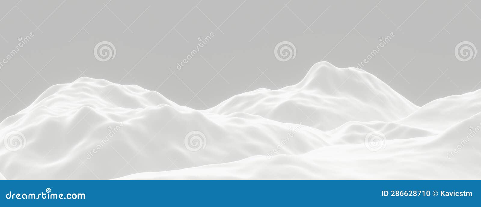 3D Snowy Mountain. Snow Terrain Stock Illustration - Illustration of ...