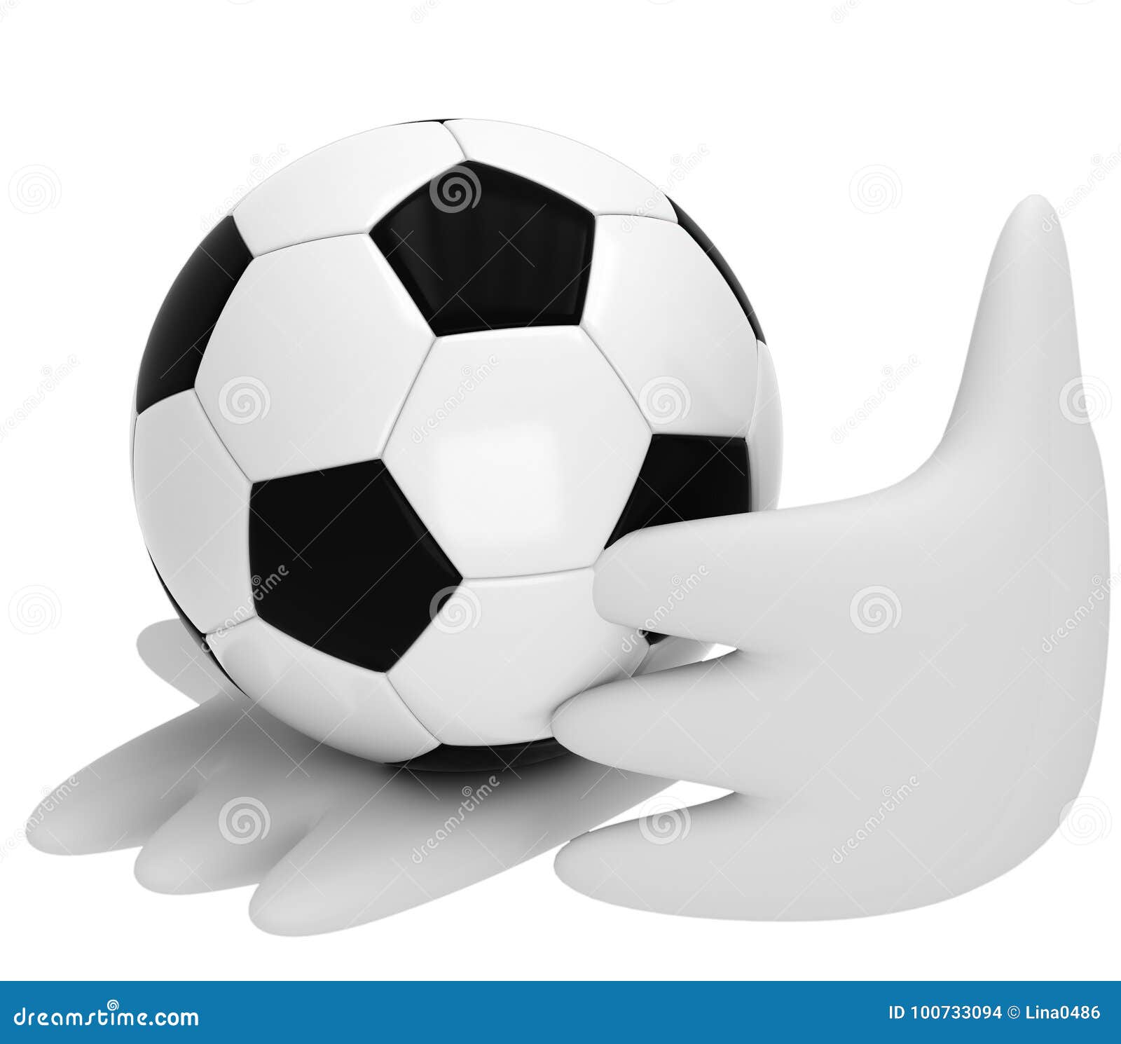 3d Soccer ball in hand stock illustration. Illustration of concept ...