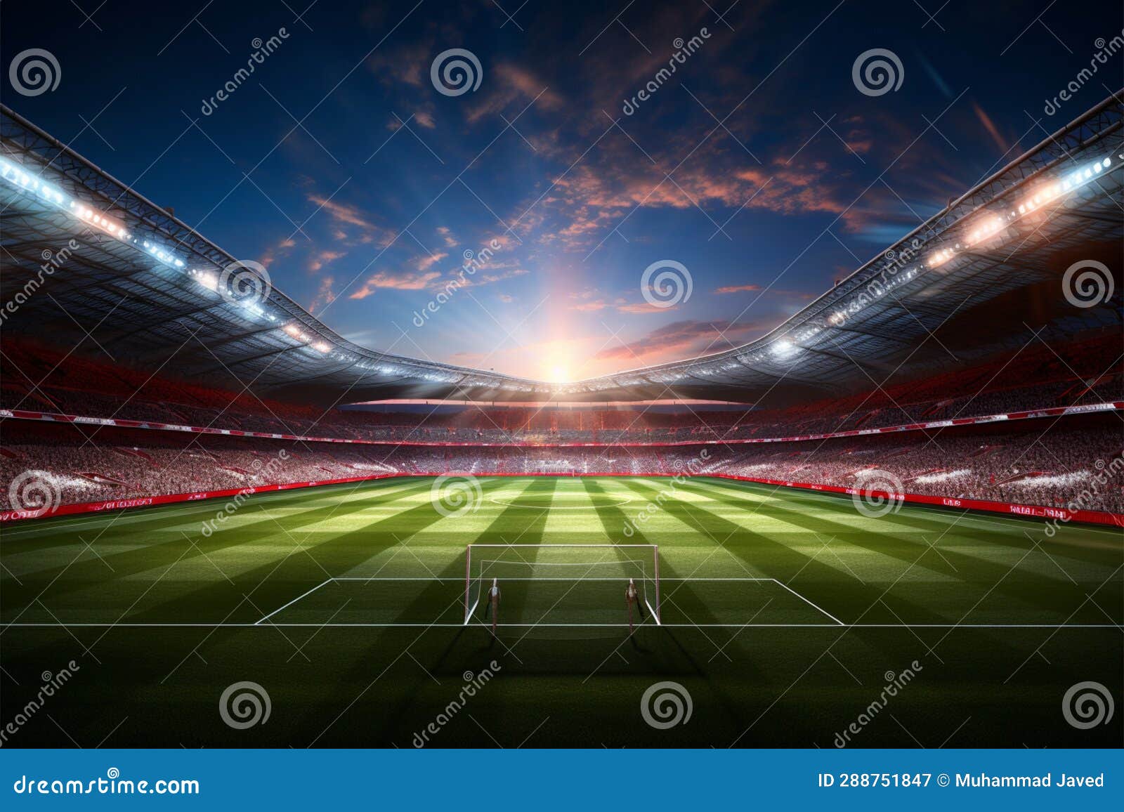 3D Soccer Stage, Rendered Stadium Hosts Bustling Field Action Stock ...