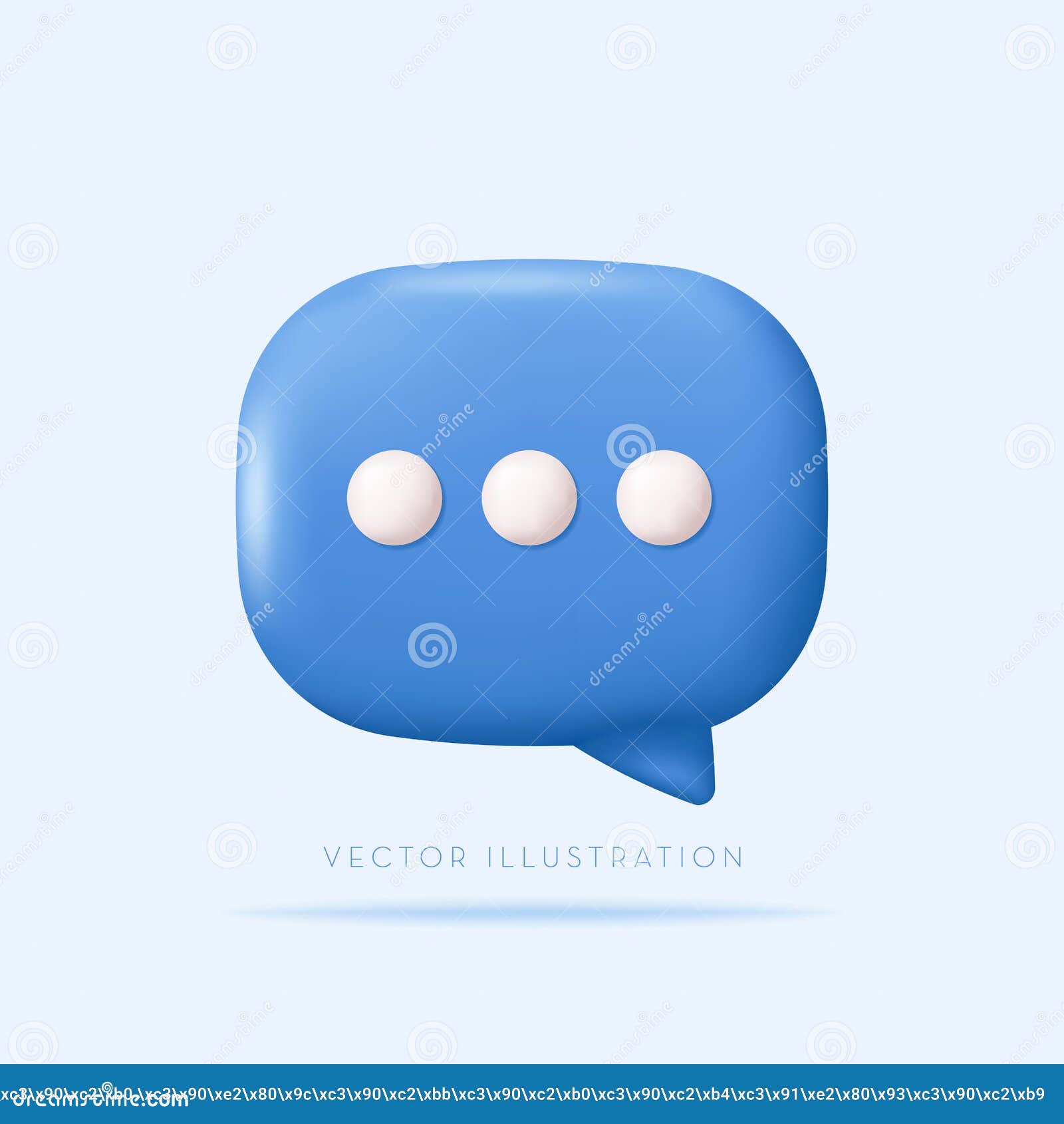 3d Social Media Chat Icon, Button. Speech Bubble with Three Dots ...