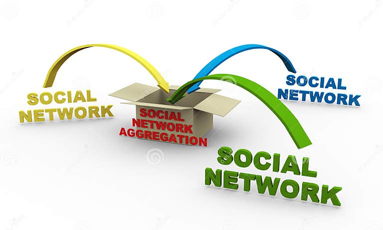 3d Social Network Aggregation Stock Illustration - Illustration of ...