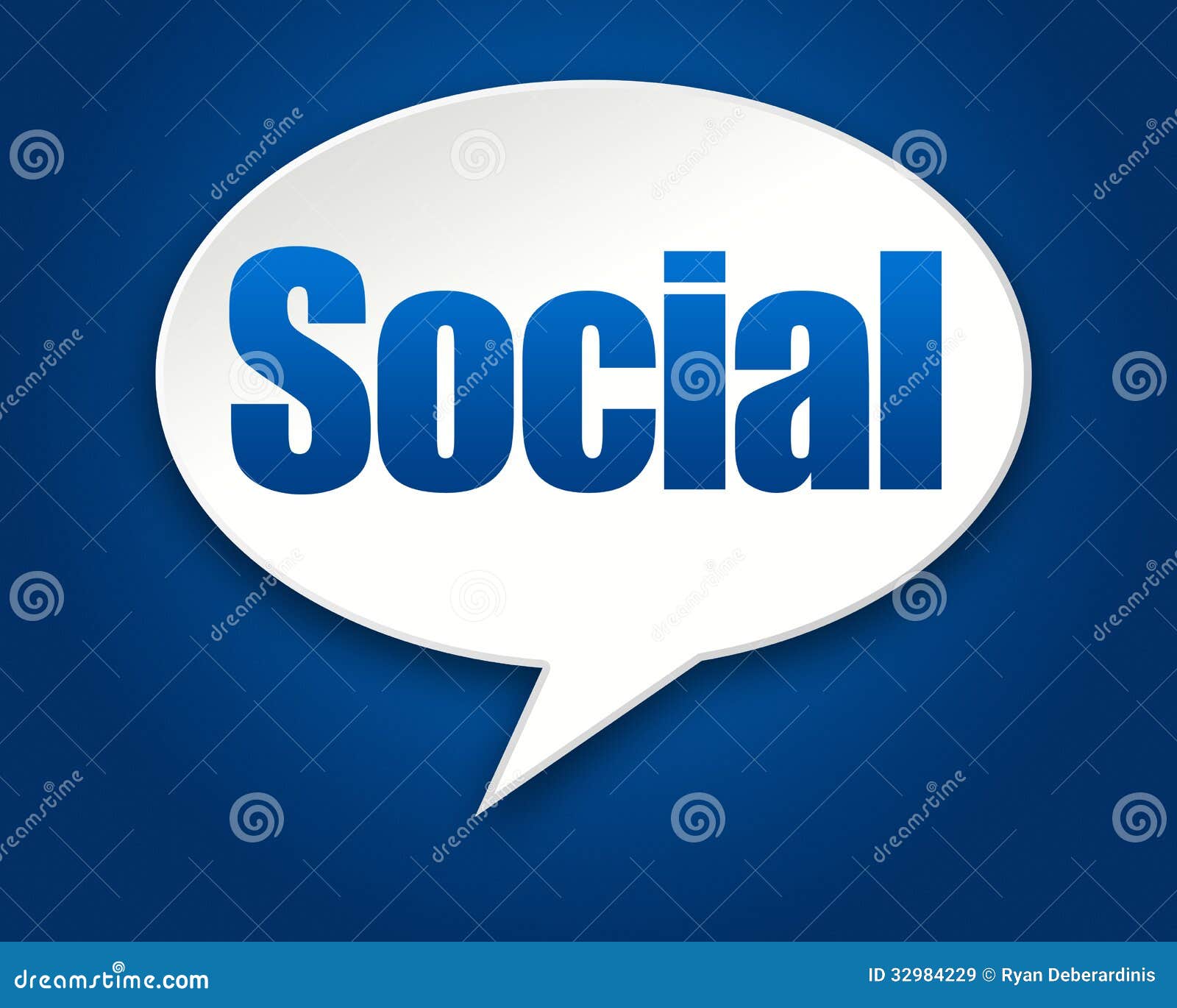 3D Social Sign on Blue Background Stock Illustration - Illustration of ...