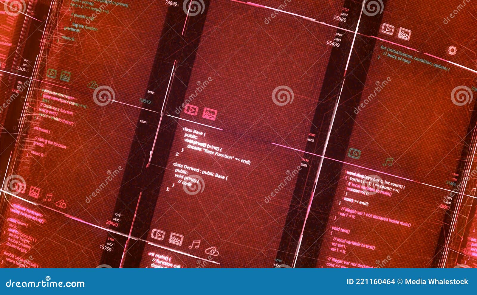 3d Software Base with Codes. Animation. Projection of Software with ...