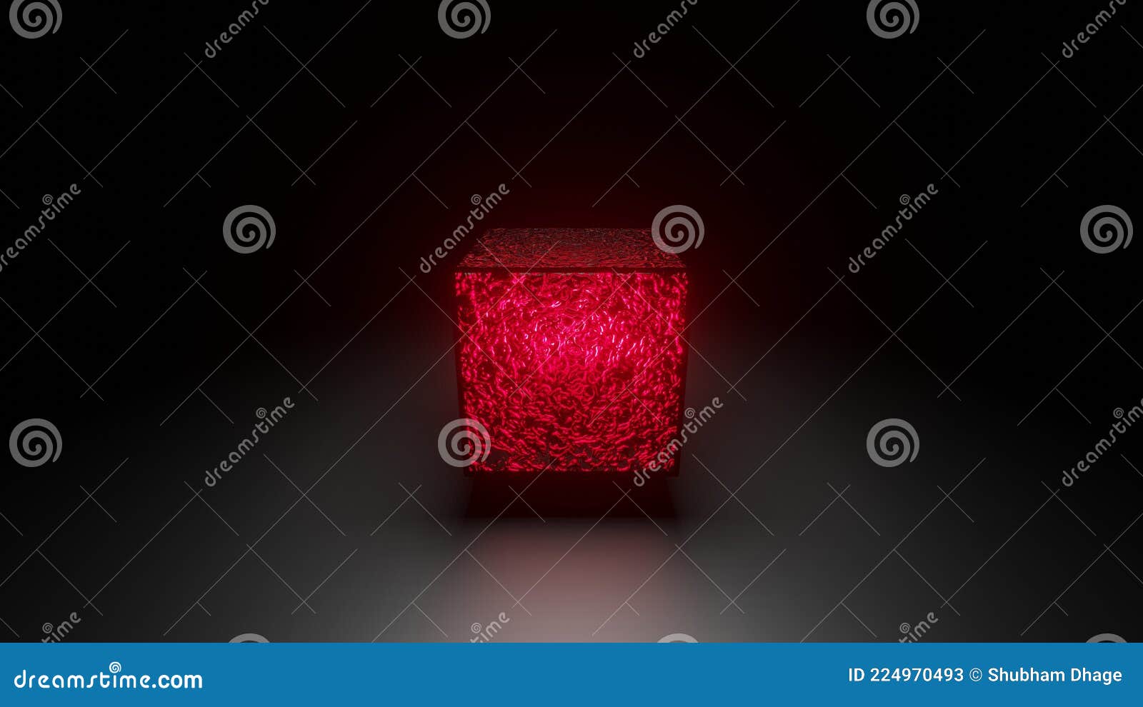 3d Solid Cube that Has Texture and Emits Light. Stock Illustration ...