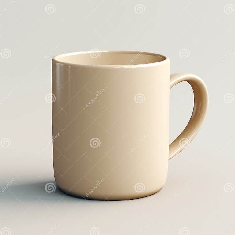 Realistic 3d Mug Model on White Surface - Creative Commons Attribution ...