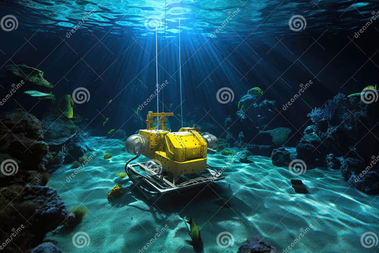 3d Sonar Mapping System Scanning Ocean Floor Stock Illustration ...