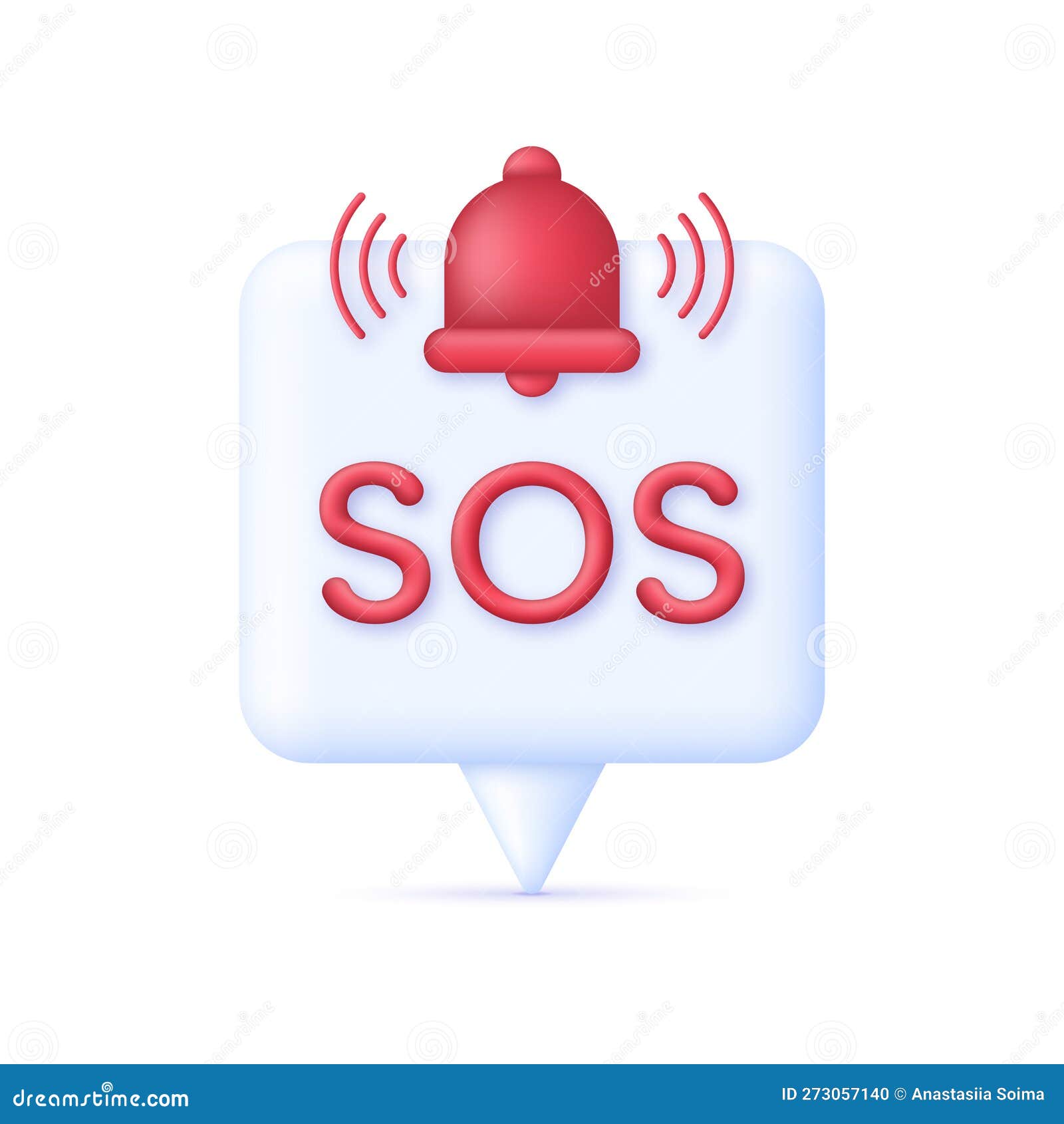 3D SOS Emergency Icon. Emergency Alarm. SOS Help Service. Stock ...