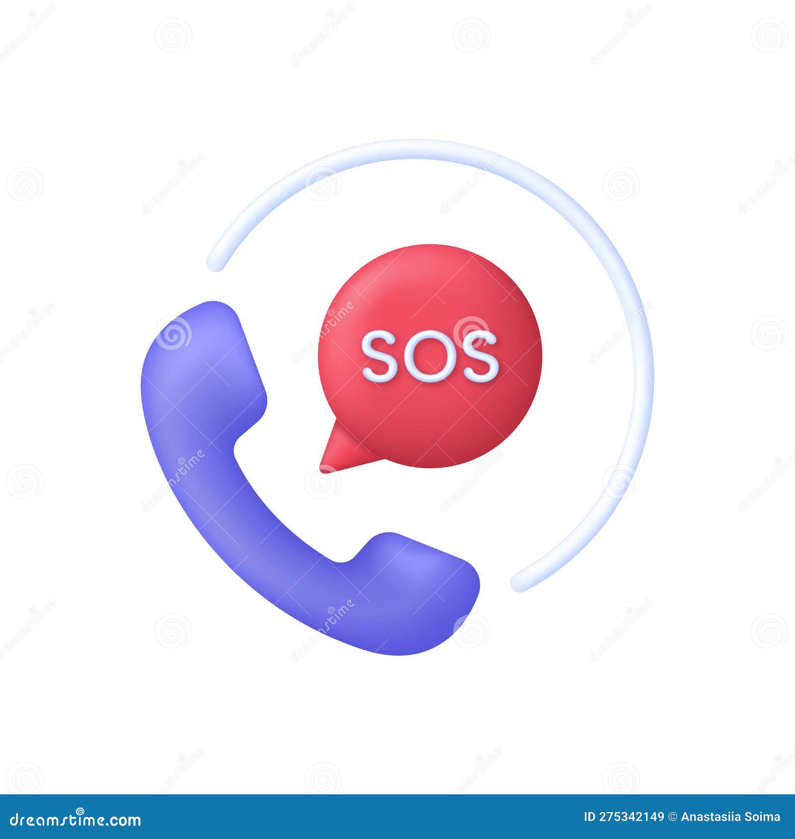 3D SOS Emergency Icon. Emergency Alarm. SOS Help Service Stock Vector ...