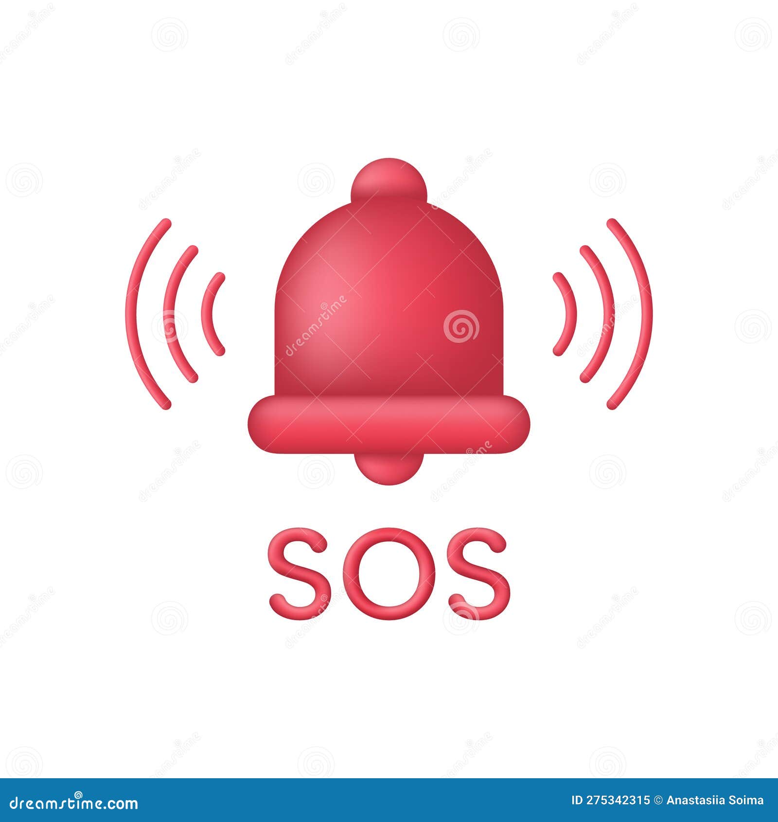 3D SOS Emergency Icon. Emergency Alarm. SOS Help Service Stock Vector ...