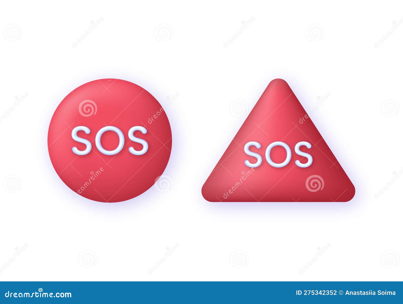 3D SOS Emergency Icon. Emergency Alarm. SOS Help Service Stock Vector ...