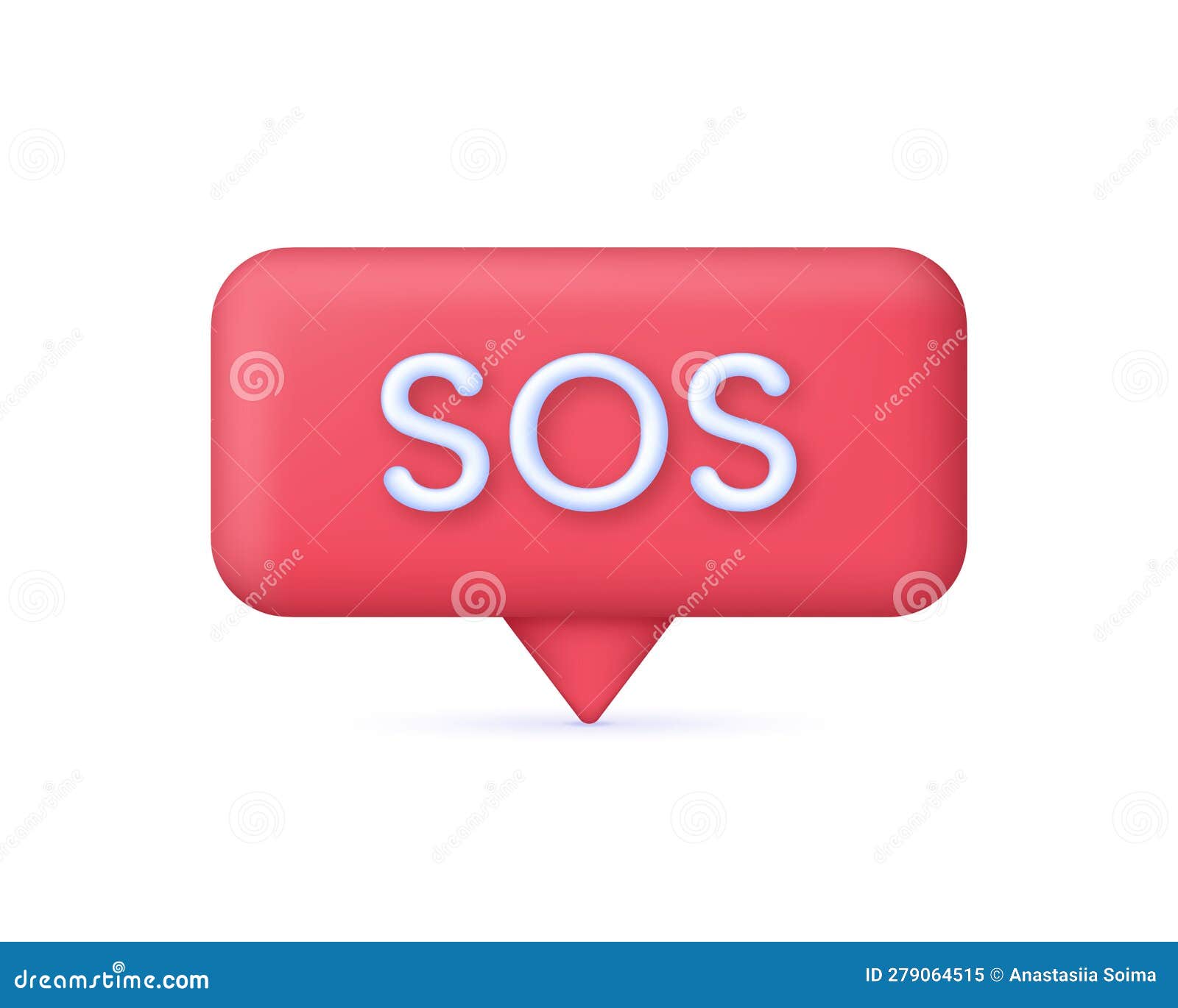 3D SOS Emergency Icon. Emergency Alarm. SOS Help Service Stock Vector ...