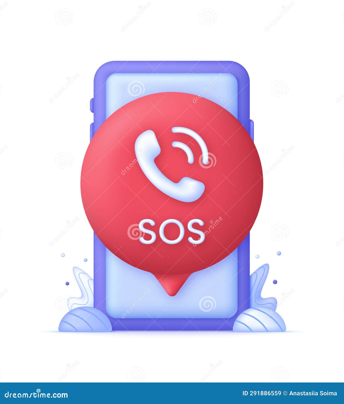 3D SOS Emergency Icon. Emergency Alarm. SOS Help Service Stock ...