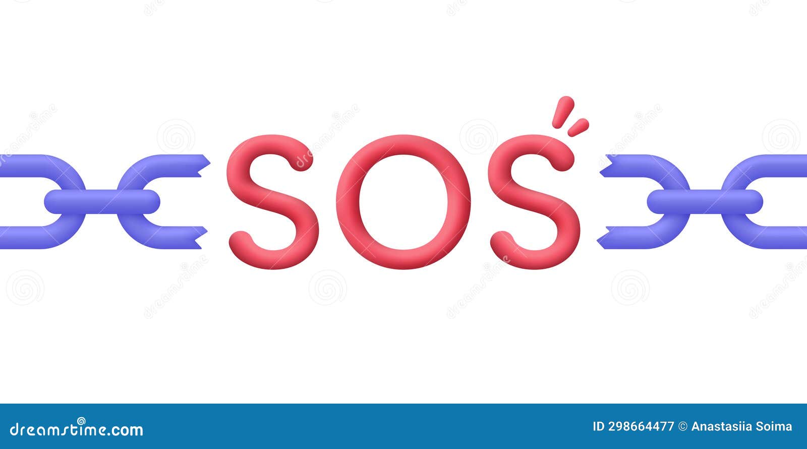 3D SOS Emergency Text. Emergency Alarm. Broken Chain. SOS Help Service ...