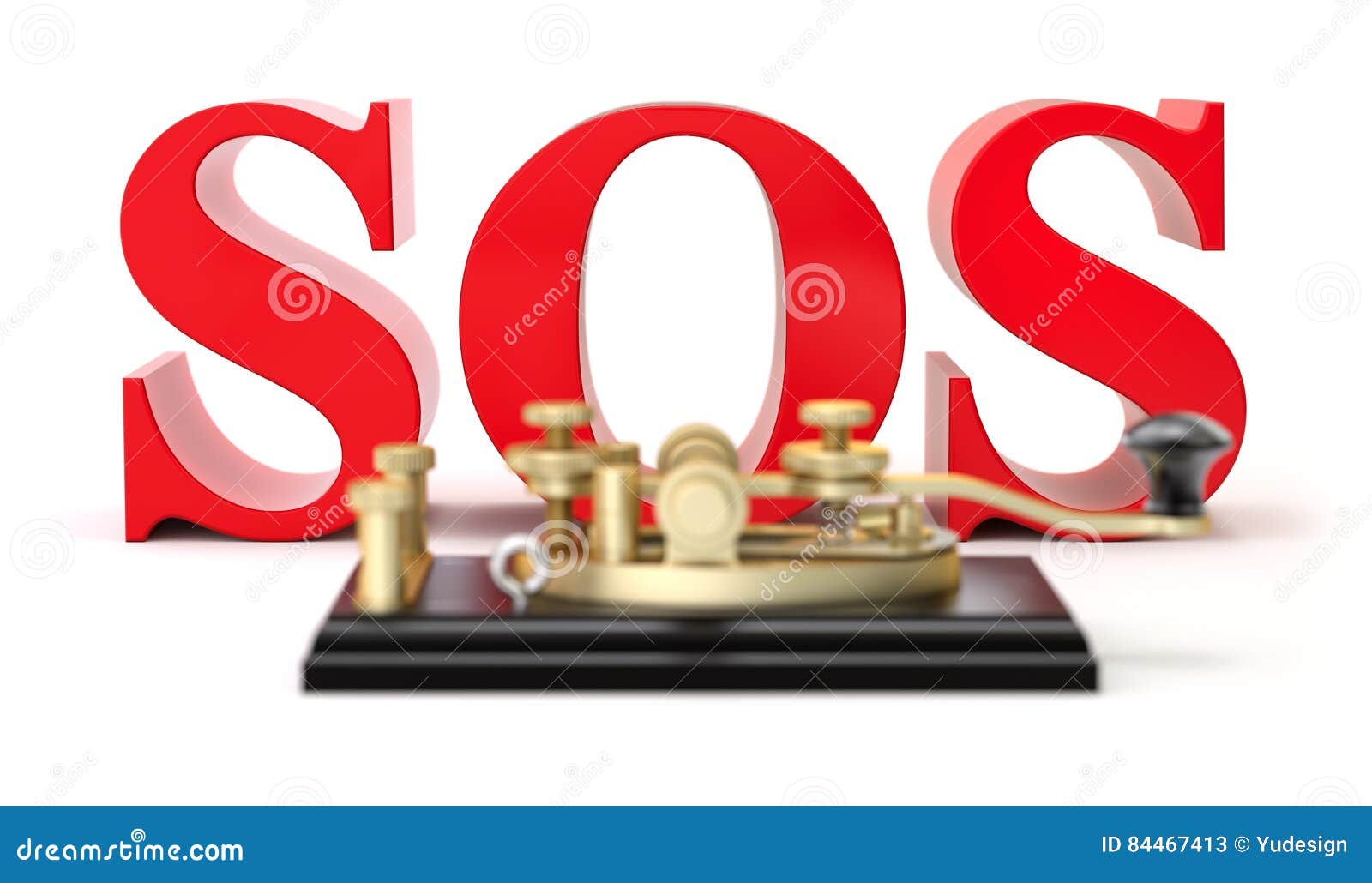 3d SOS Text with Morse Code Telegraphy Device Stock Illustration ...