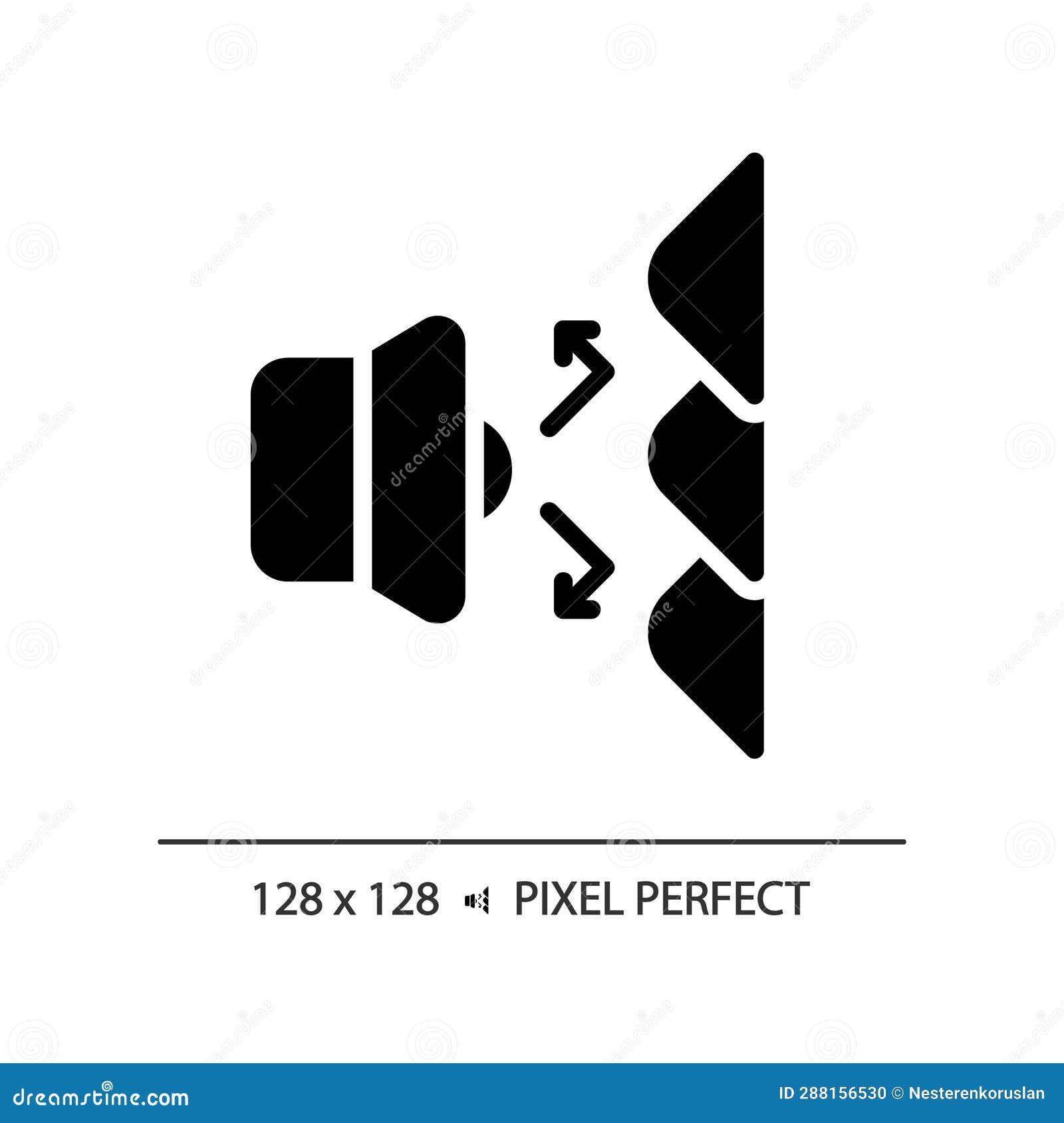 2D Sound Deflection Glyph Style Solid Icon Stock Illustration ...