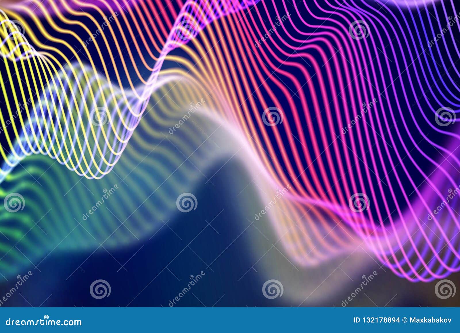 3D Sound Waves. Big Data Abstract Visualization Stock Vector ...