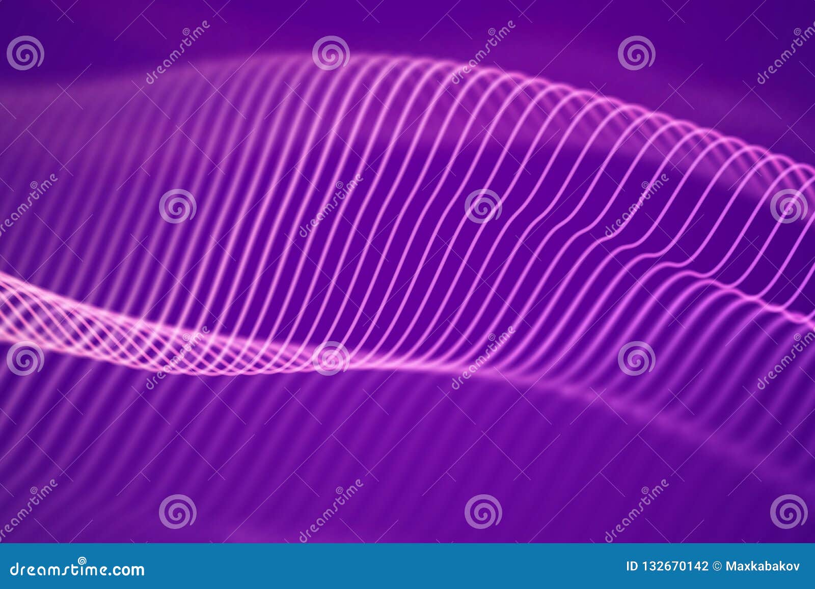 3D Sound Waves. Big Data Abstract Visualization Stock Vector ...