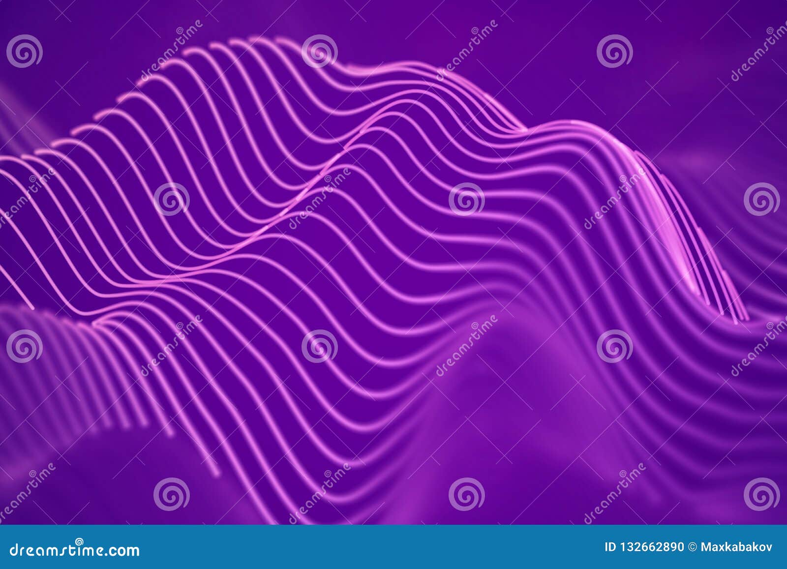 3D Sound Waves. Big Data Abstract Visualization Stock Vector ...