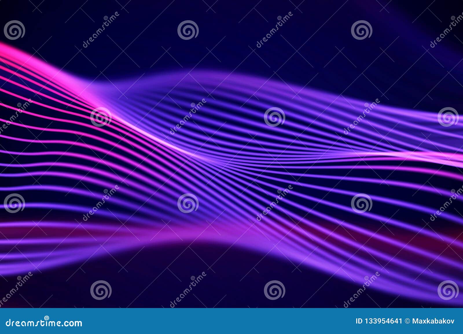 3D Sound Waves, Visual Audio Equalizer. Big Data Abstract Visualization ...
