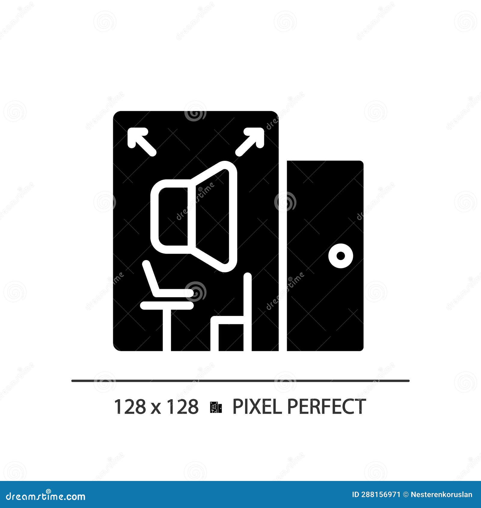 2D Soundproof Room Glyph Style Solid Icon Stock Illustration ...